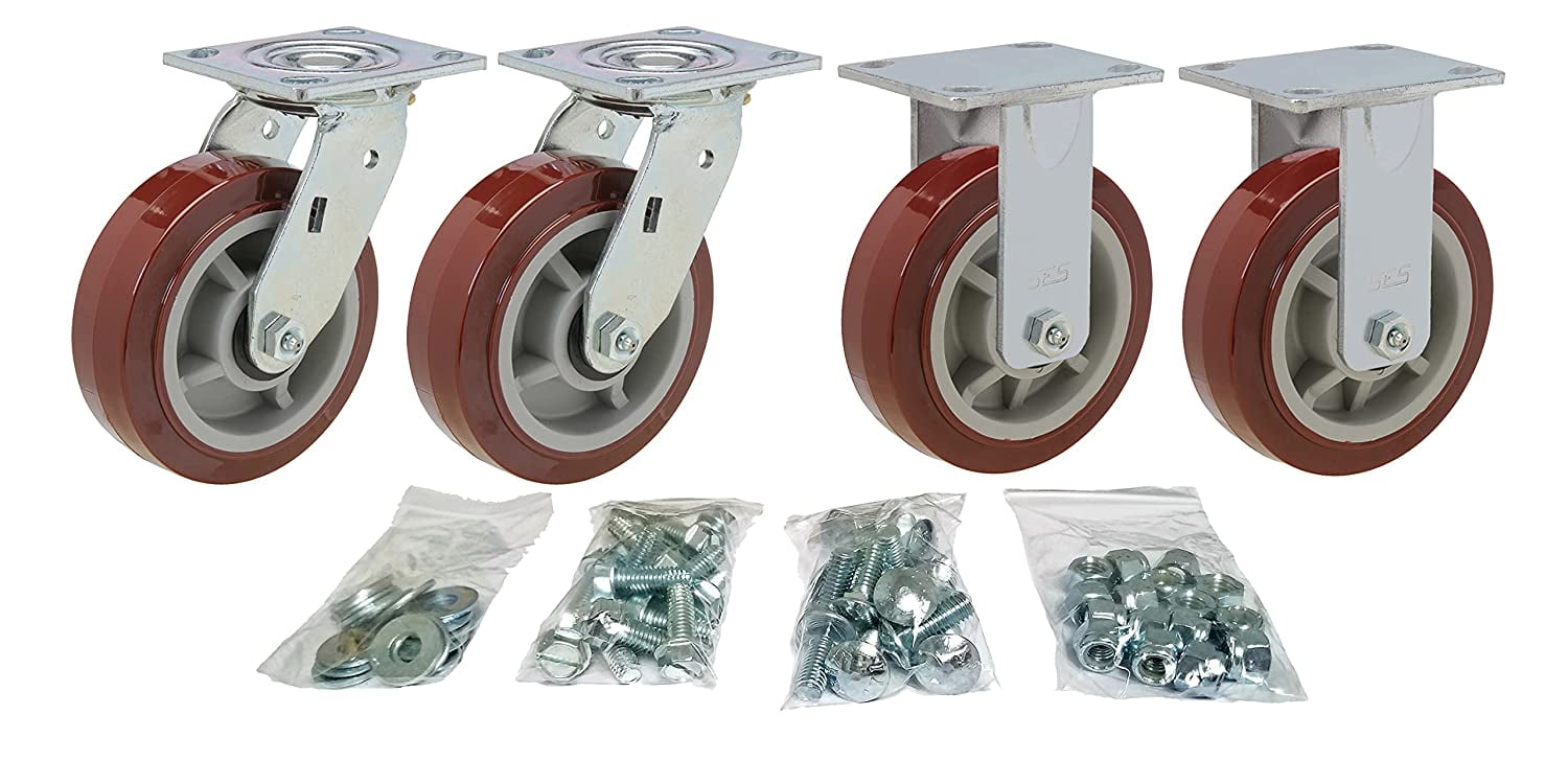 Toolbox Caster Set | 6" Polyurethane for Greenlee, Knaack and Other Job ...