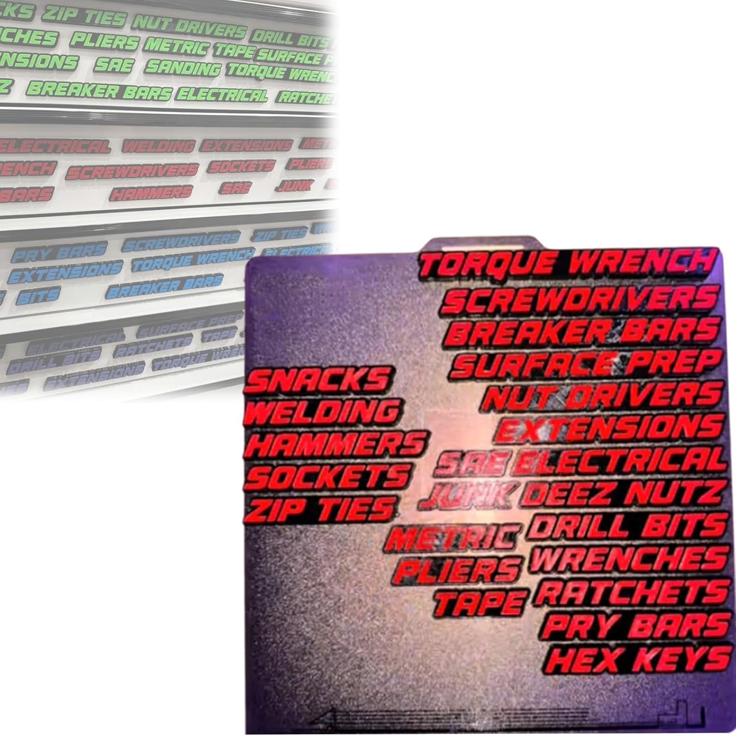 Toolbox Drawer Tags, 3D Tool Box Labels, Mini Reusable Toolbox Drawers ...