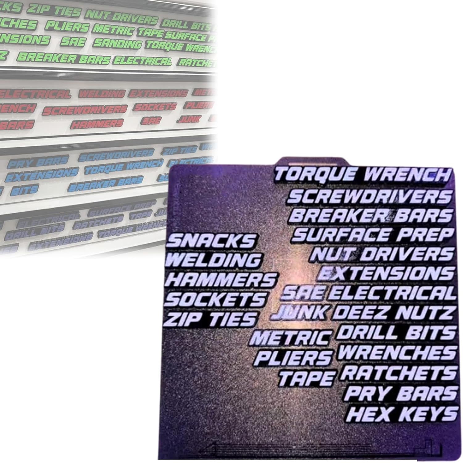 Toolbox Drawer Tags, 3D Tool Box Labels, Mini Reusable Toolbox Drawers ...