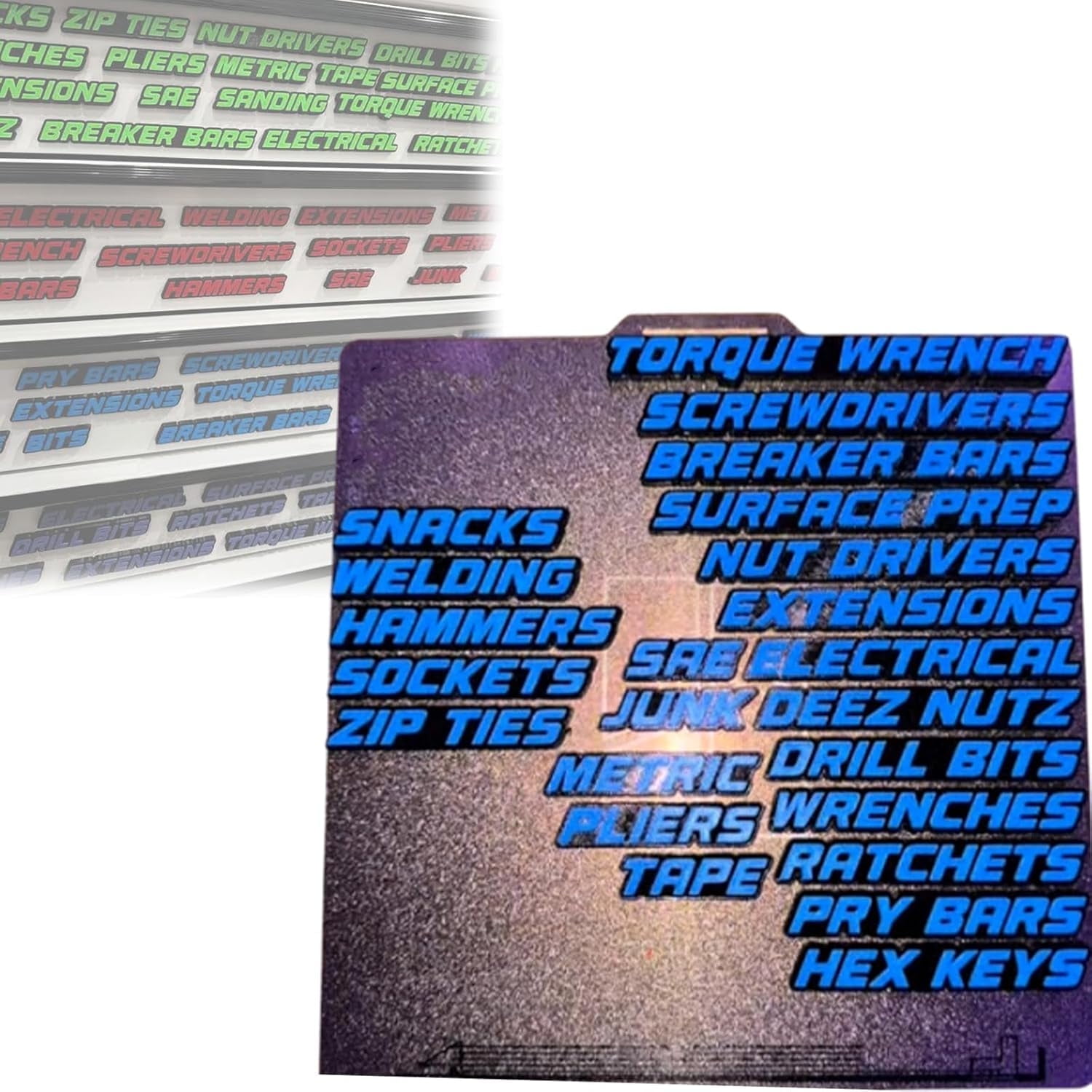 Toolbox Drawer Tags, 3D Tool Box Labels, Mini Reusable Toolbox Drawers ...