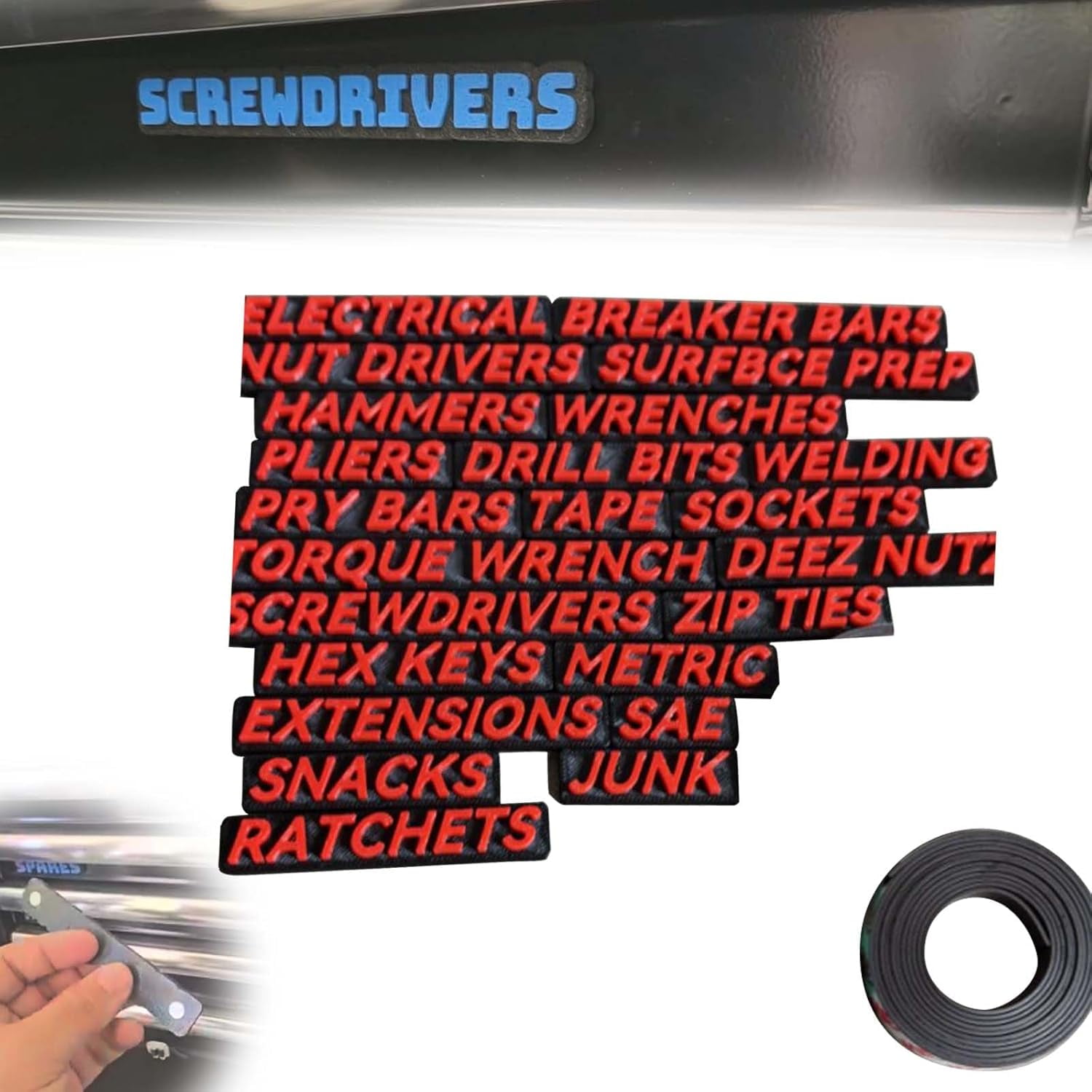 Toolbox Drawer Tags, 3D Magnetic Tool Box Labels, Reusable Toolbox ...