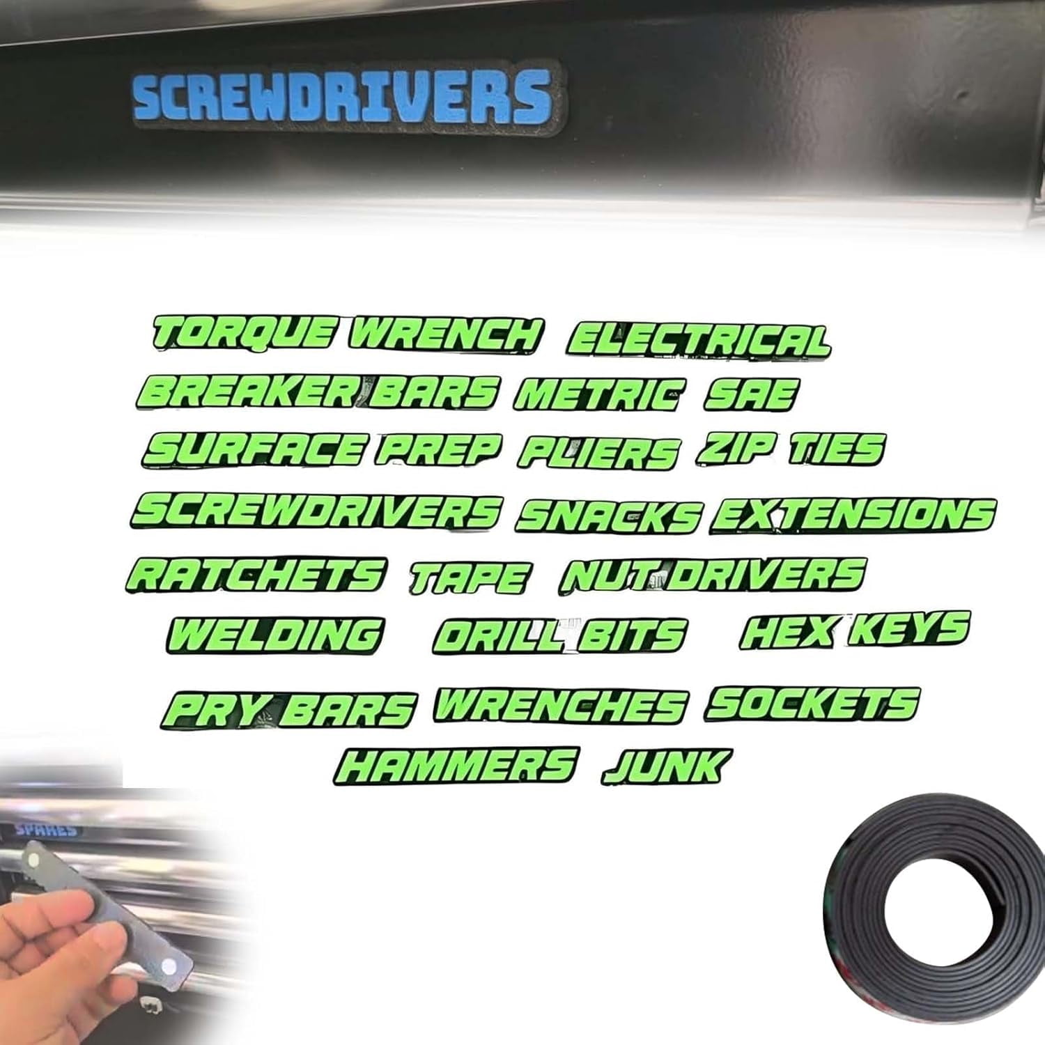 Toolbox Drawer Tags, 3D Magnetic Tool Box Labels, Reusable Toolbox ...