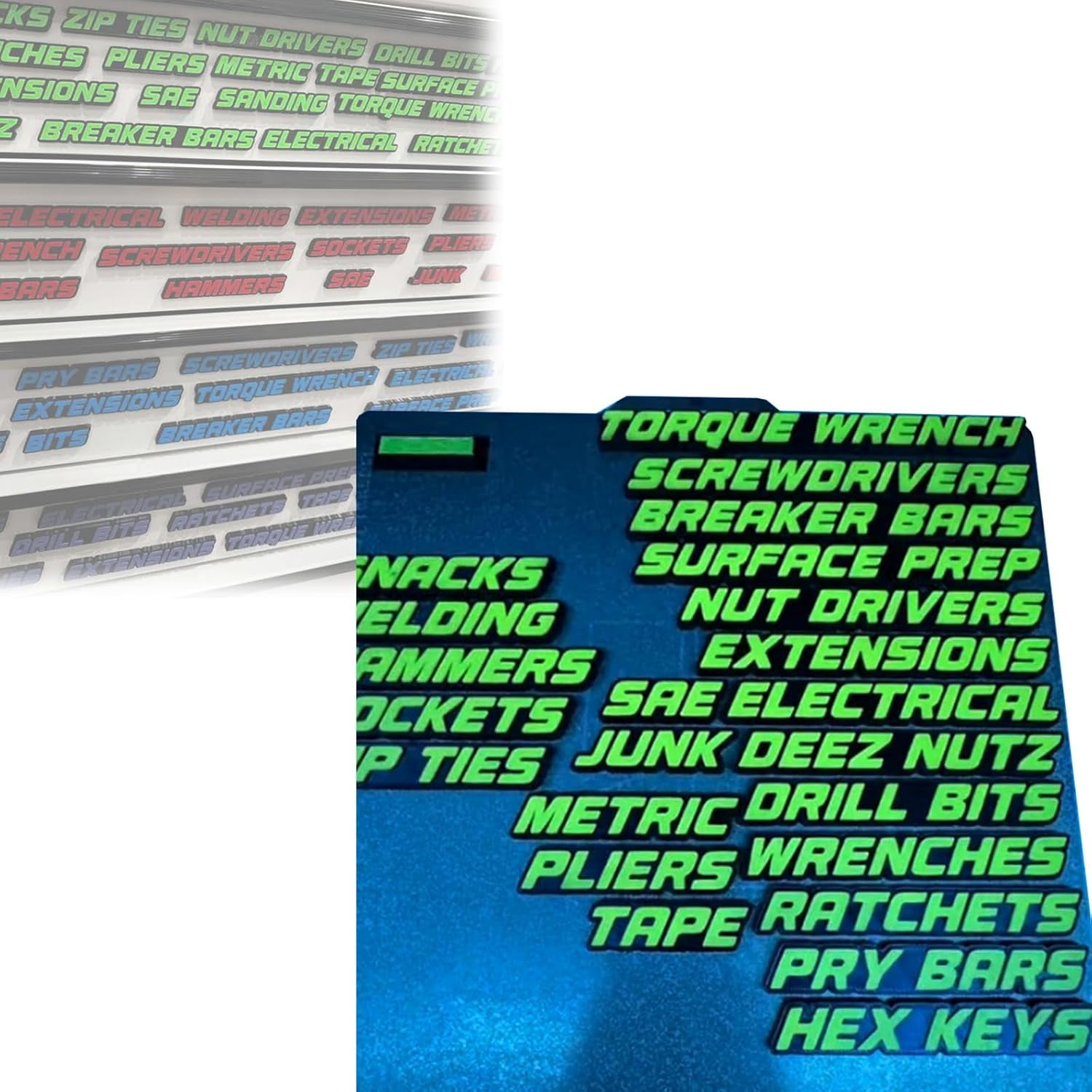 Toolbox Drawer Tags, 3D Magnetic Tool Box Organizer Labels, Mini ...