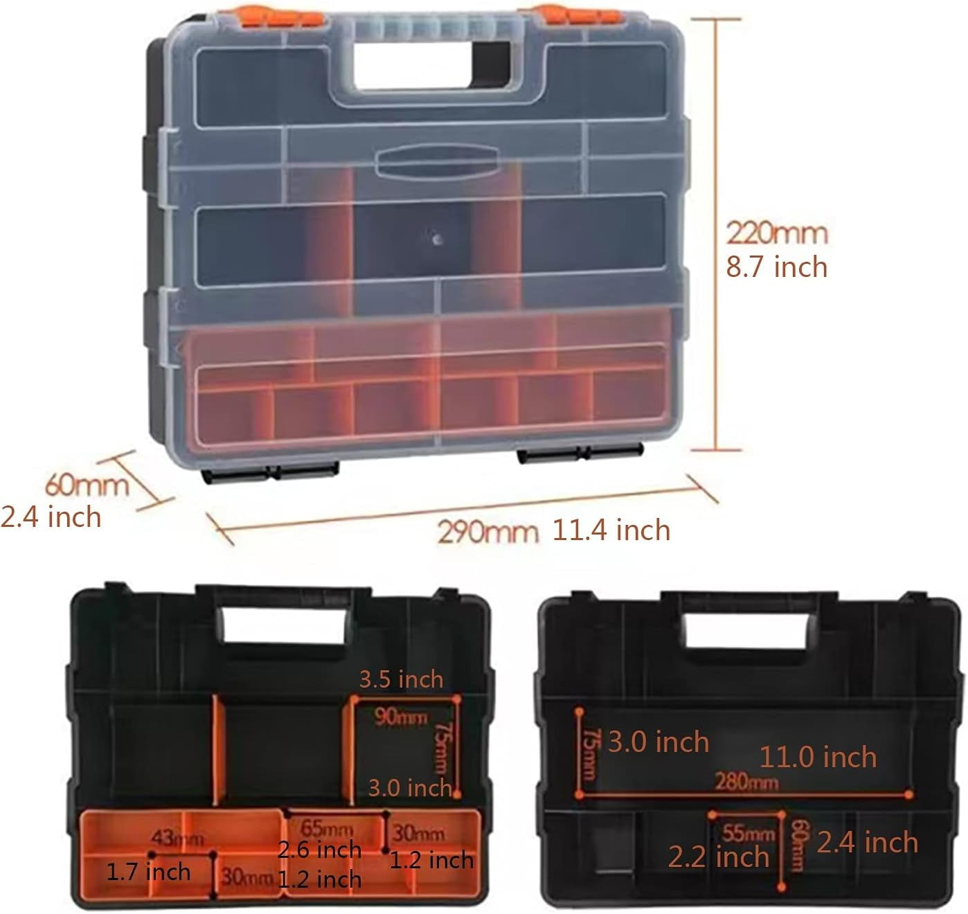 Toolbox/Organiser for Tools Pcs/Set Tool Box Plastic Storage Combined ...