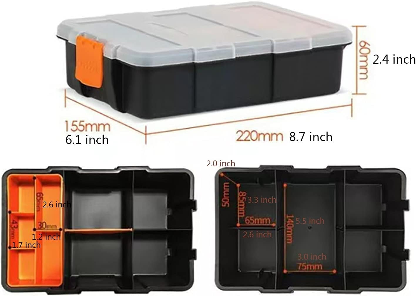 Toolbox/Organiser for Tools Pcs/Set Tool Box Plastic Storage Combined ...