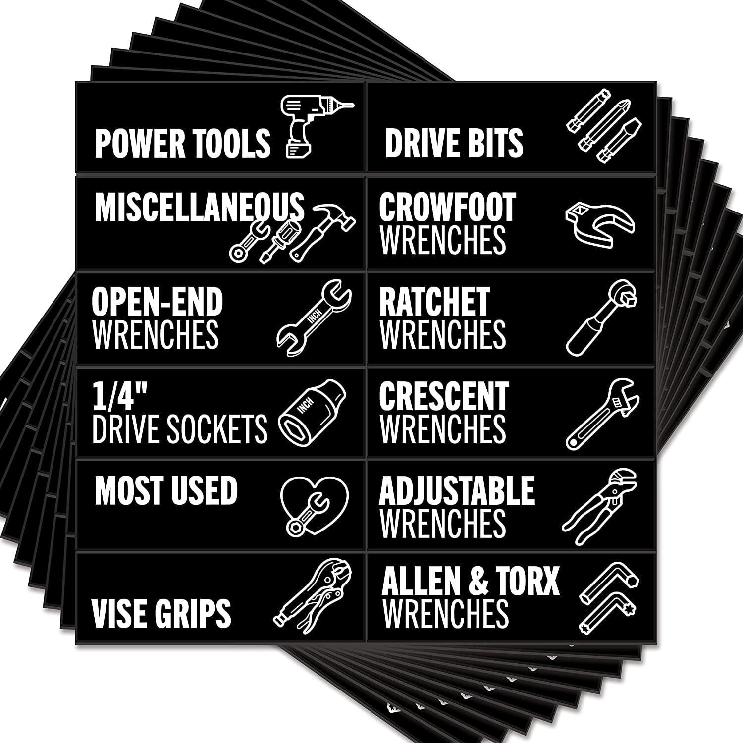 Toolbox Organization Magnetic Labels - 80 Large, Tool Chest Organizer ...