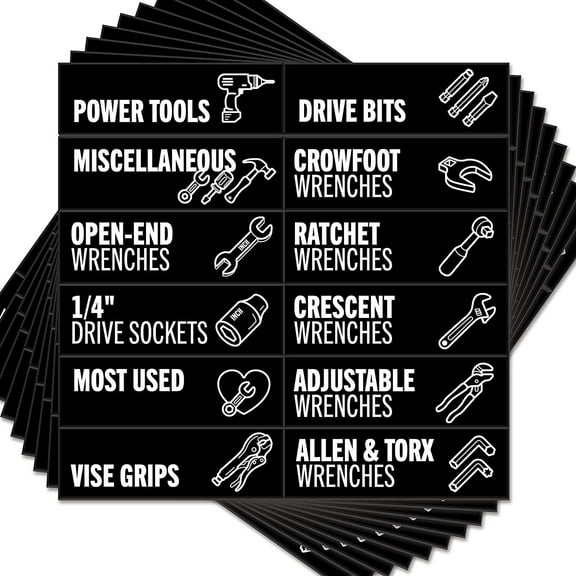 12 Pack of Toolbox Labels, 3D Printed Personalized Tool Box Label ...