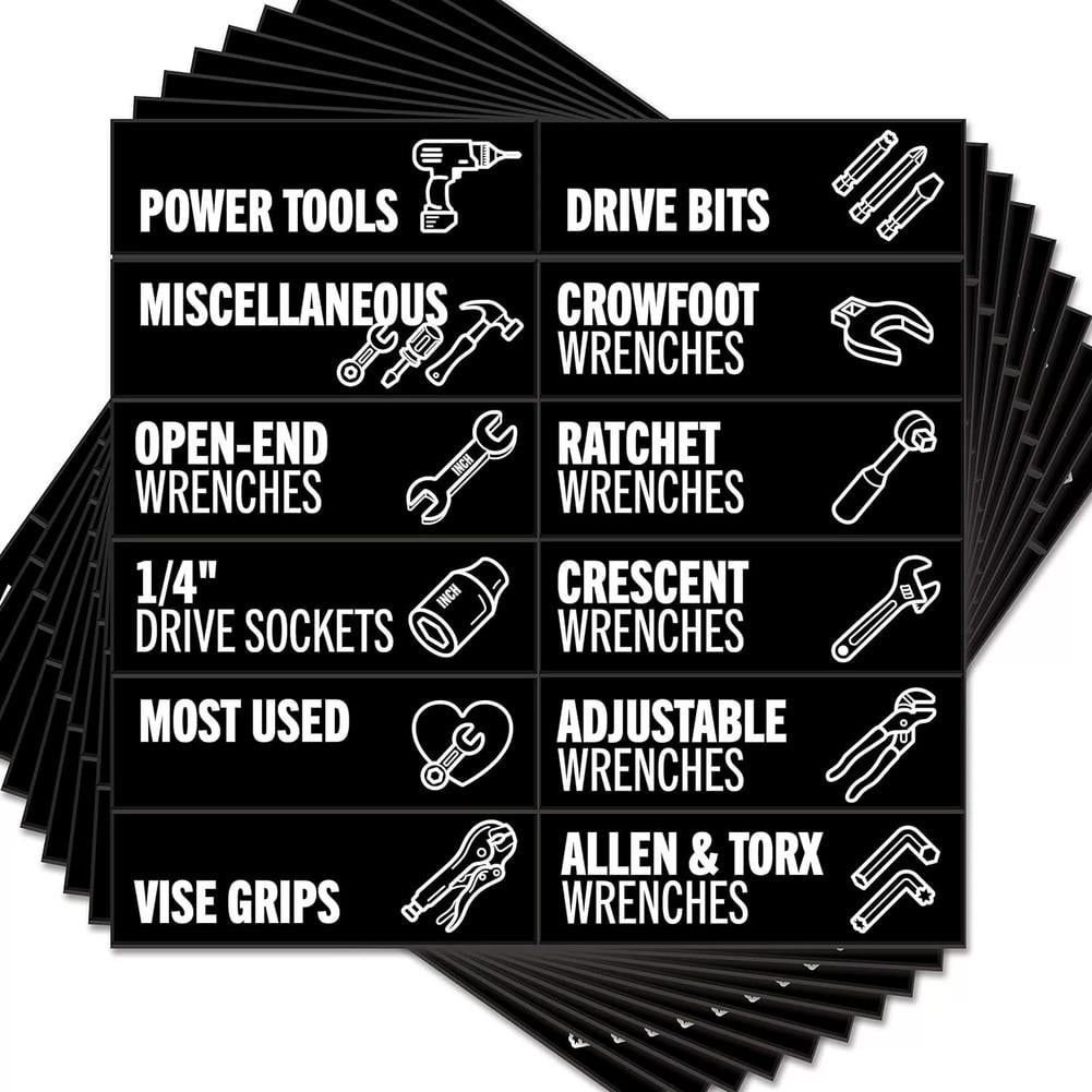 Toolbox Organization Magnetic Labels - 80 Large Tool Chest Organizer ...
