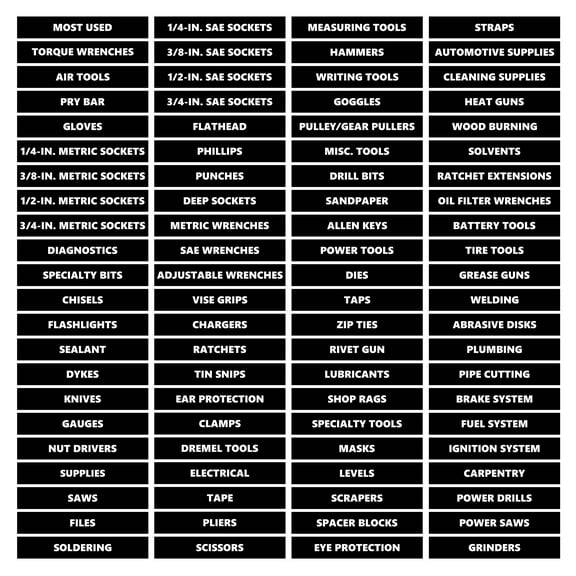 Blaxill Magnetic Tool Box Organizer Labels | 23 Pack | Beginner ...