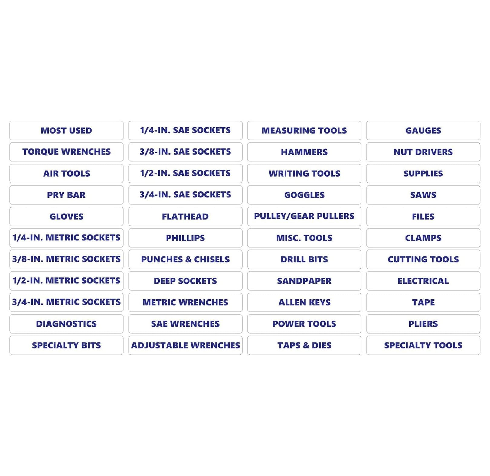 Toolbox Organizational Magnetic Rounded Labels Advanced Set by Deng rui ...