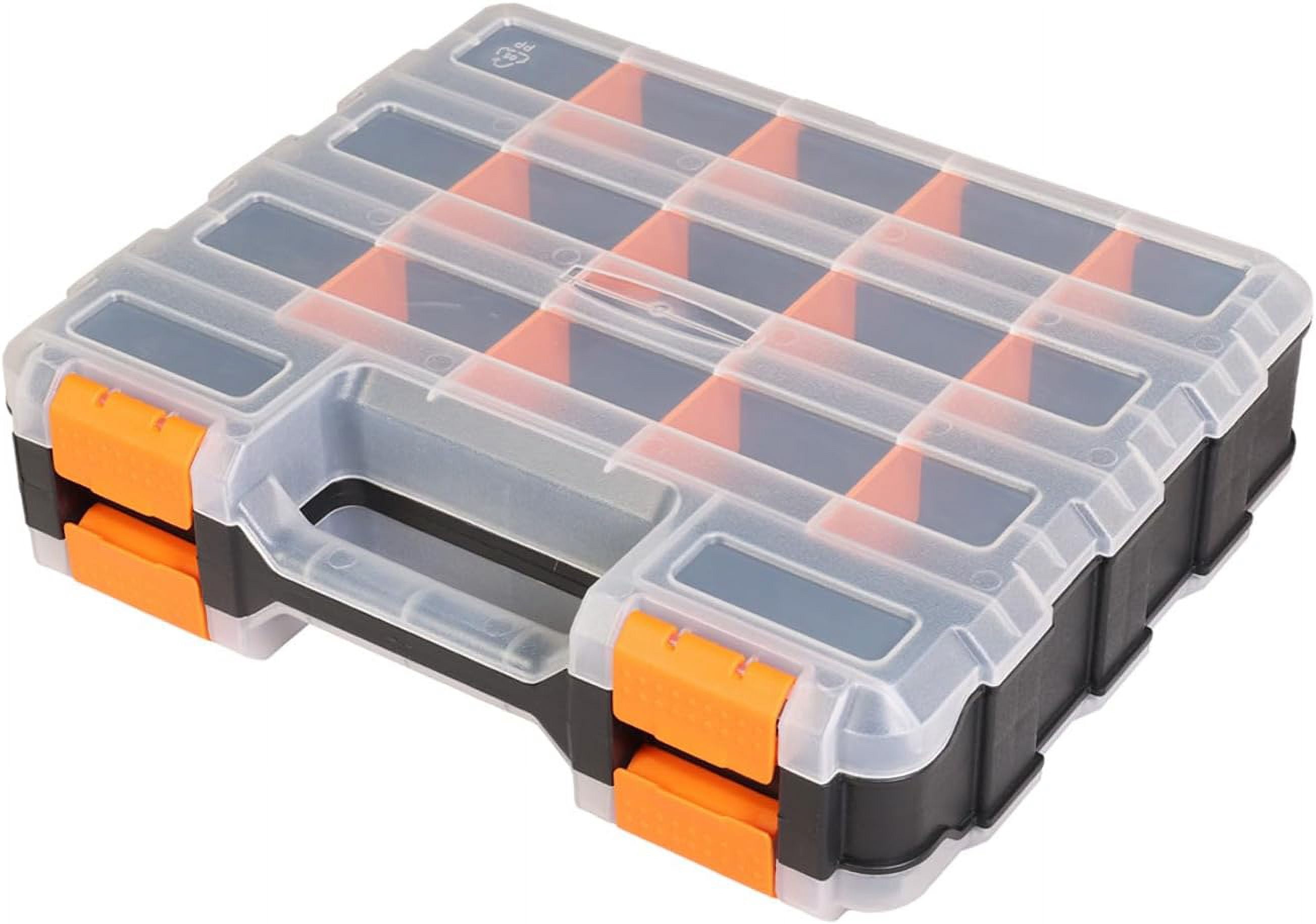 Toolbox with transparent cover, double-sided organizer with detachable ...