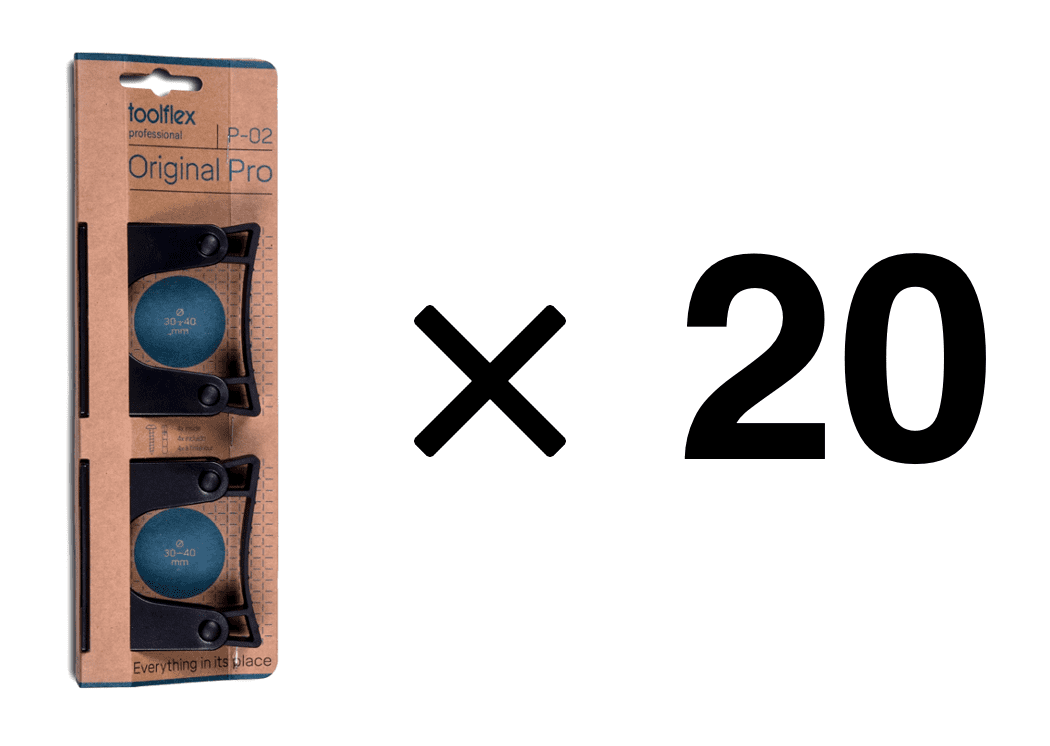 Toolflex Original Black Holders Mount to Wall or Rail - 2-Pack (Case of 20) - Walmart.com