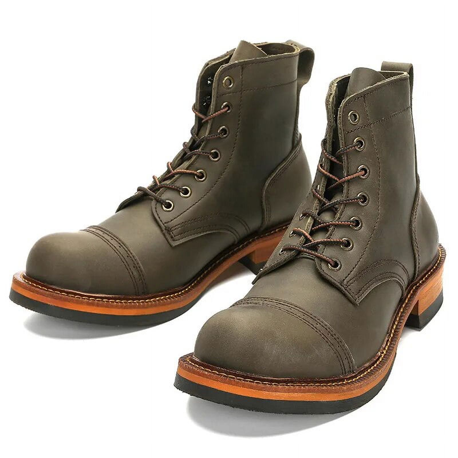 Tooling Work Boots Genuine Leather Luxury Designer Men Shoes Vintage ...