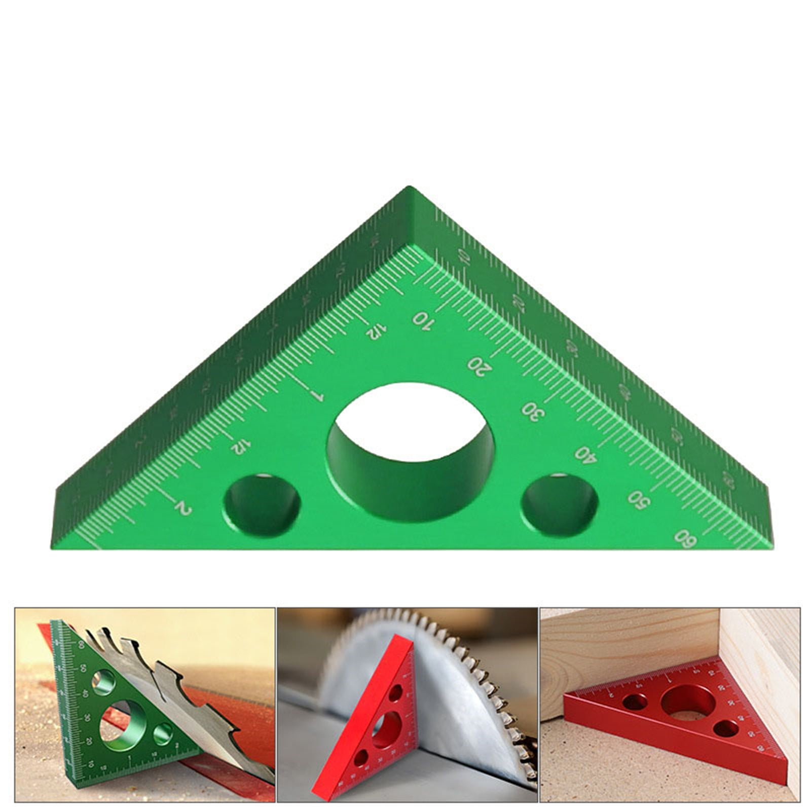 Toolix 45/90 Triangle Ruler Aluminum Alloy Frosted Right Angle Gauge ...