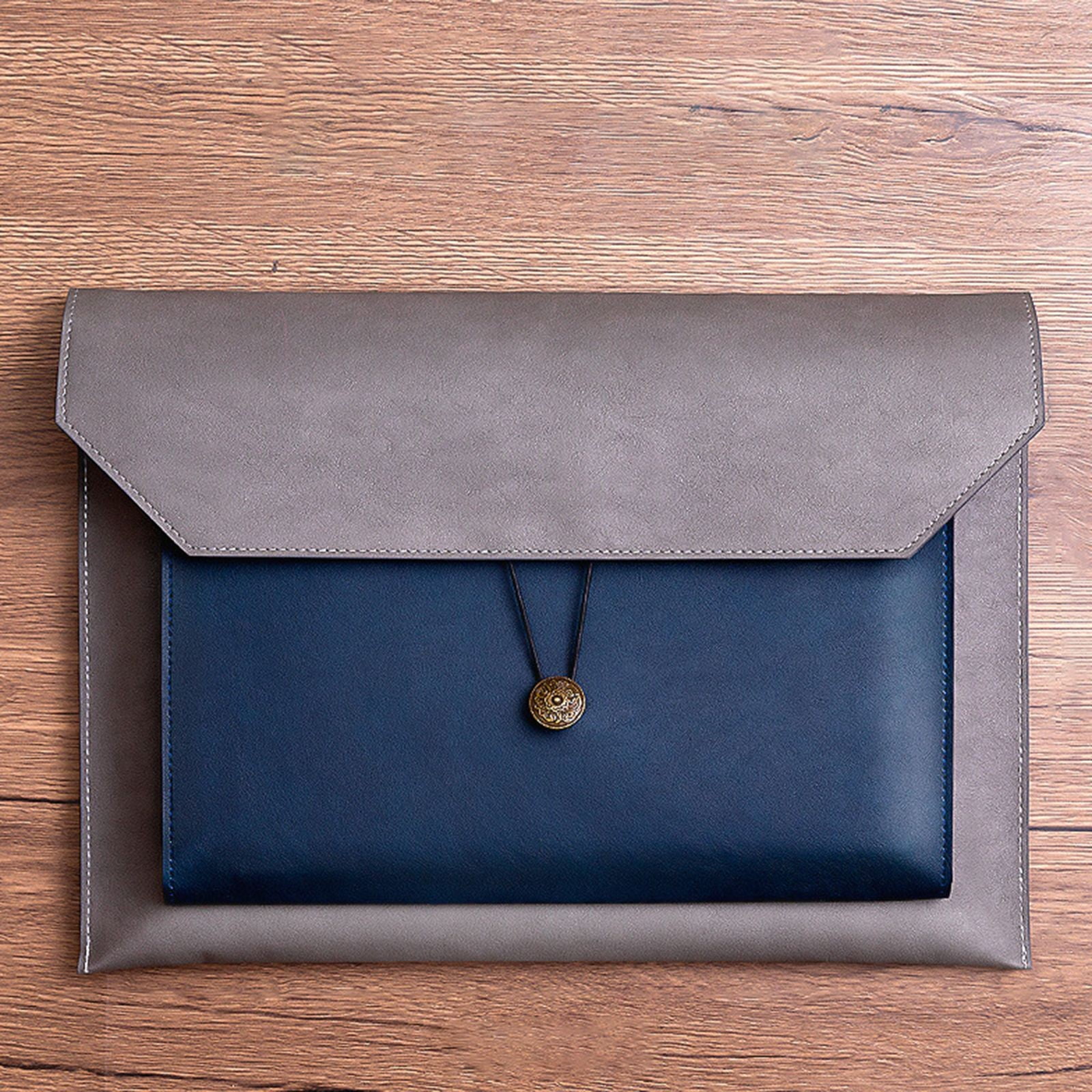 Toolix Clearance! Leather Business Document Bag Button Document Storage ...