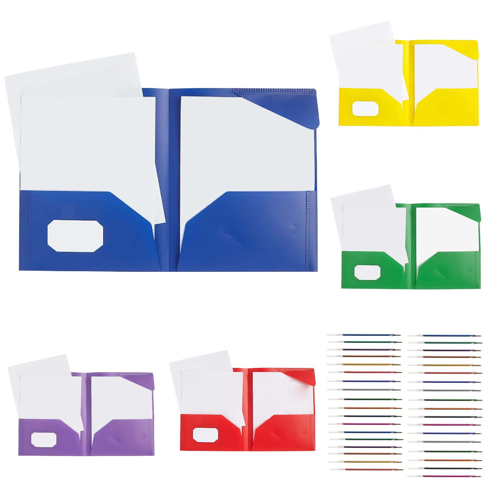 Toolix Clearance! Poly Two Pocket Folder Three Hole Punch Prong ...