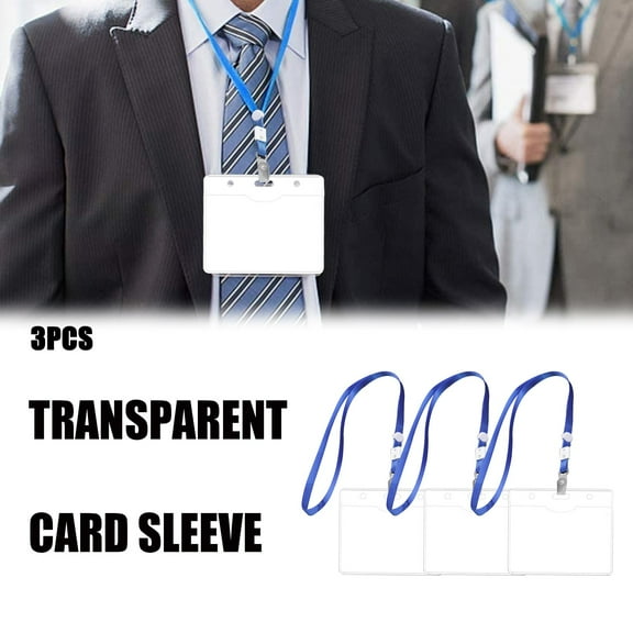 ZMKIAG 10PCS Double-Sided Clear Badge Lanyard with Storage Pouch ...