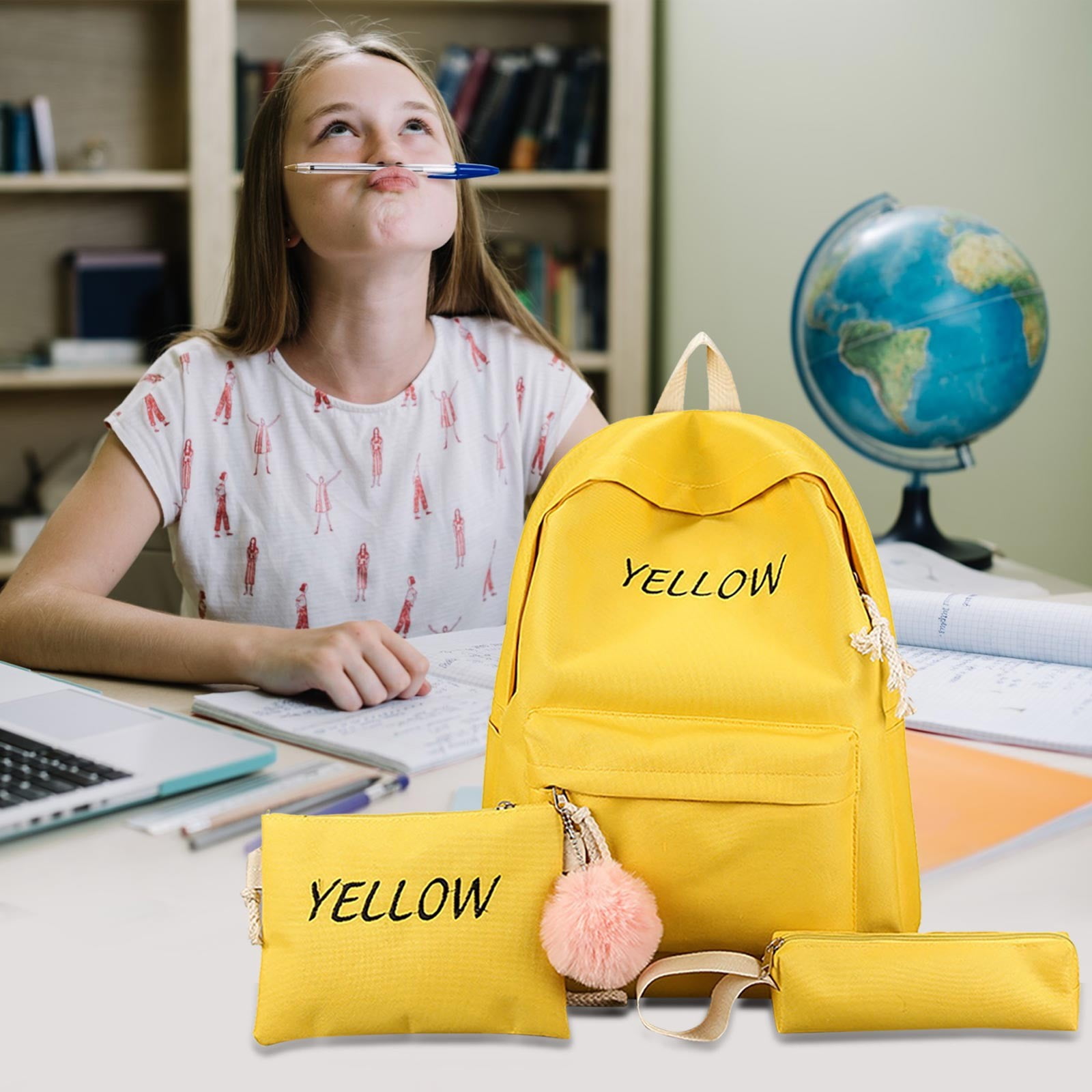 Toolix School Book Bag, Three Piece Backpack Set New Korean Fashionable ...