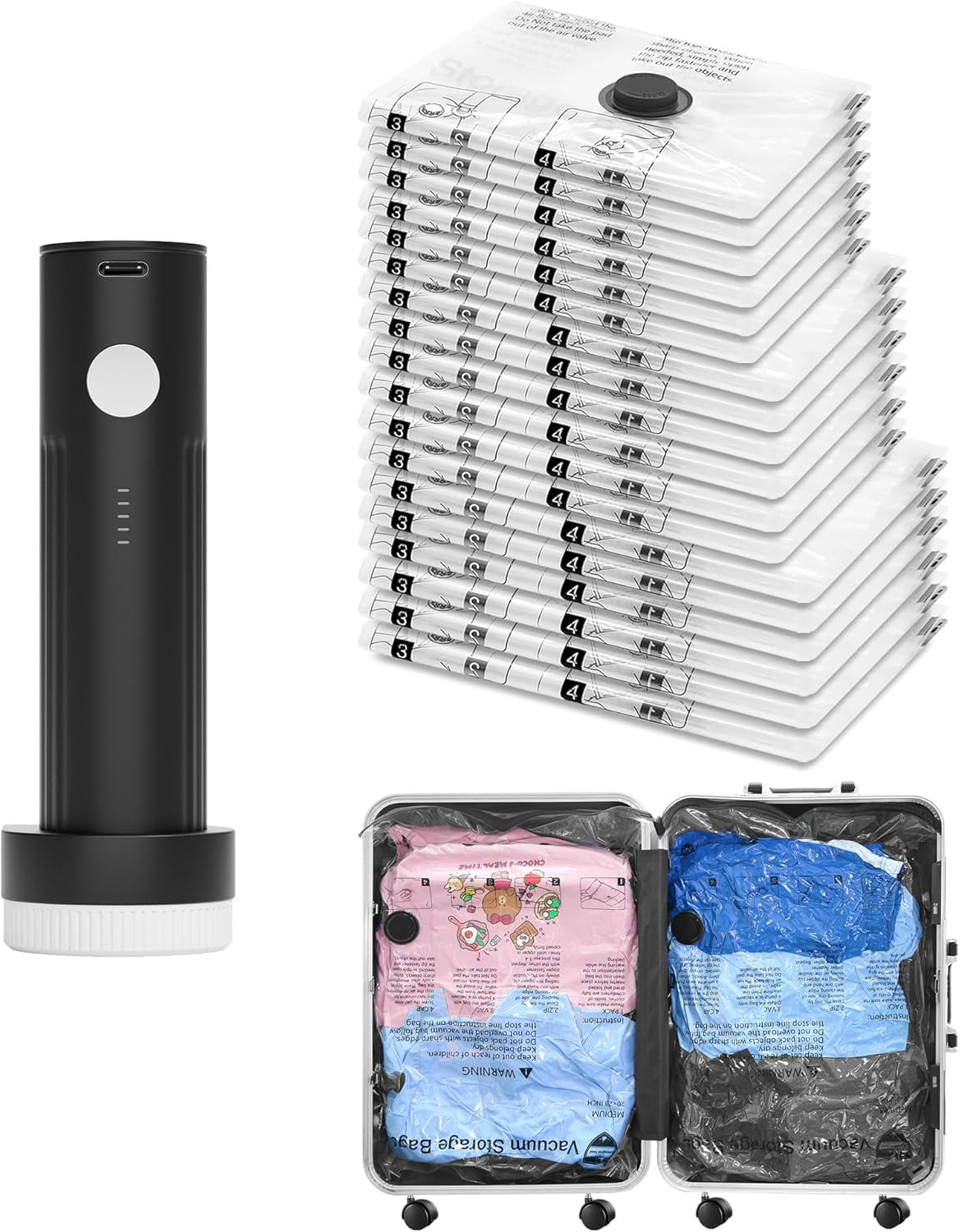 Tooloton Travel Vacuum Bags with Portable Electric Pump, 18 Combo (6L ...