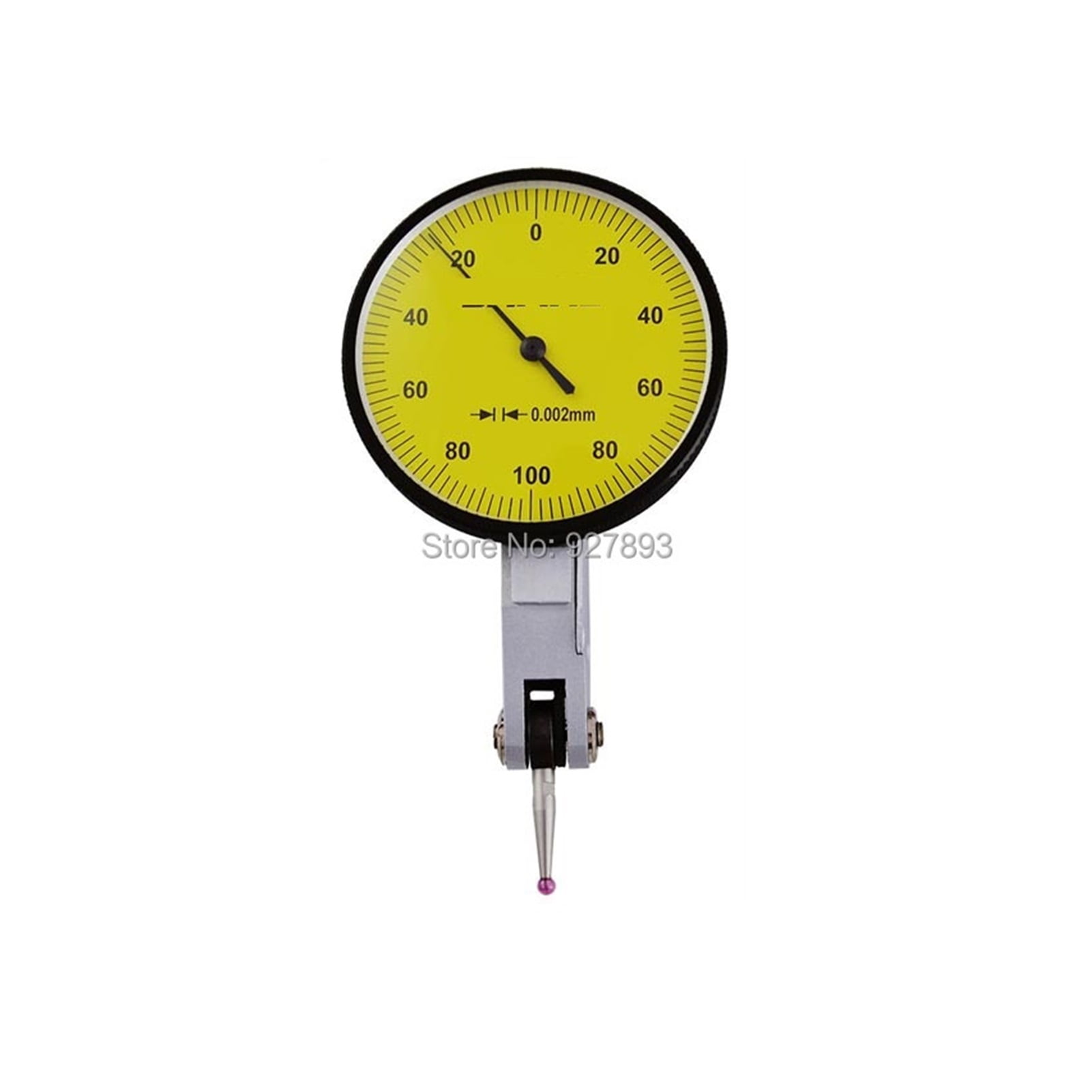 Tools 0-0.2 mm 0.002 mm Dial Test Indicator with Red Jewel Dial Gauge ...