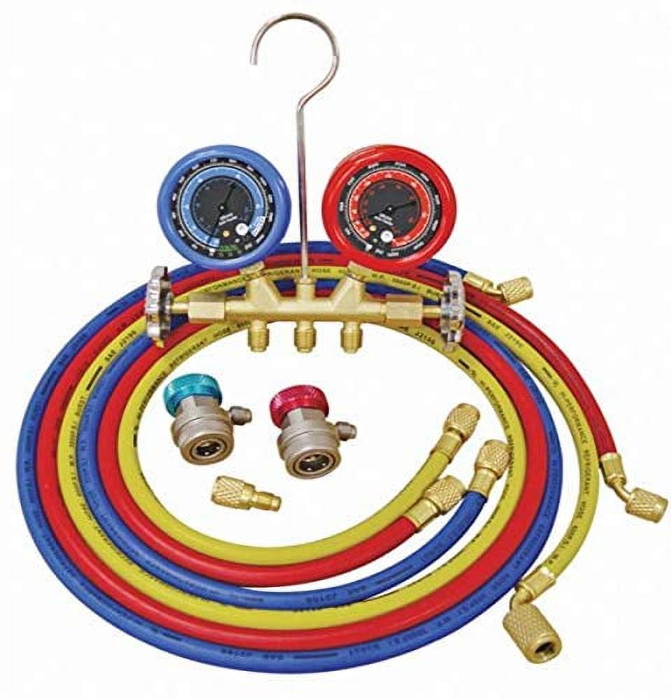 Tools 3694 Dual Brass Deluxe A/C Manifold Gauge Set - Walmart.com
