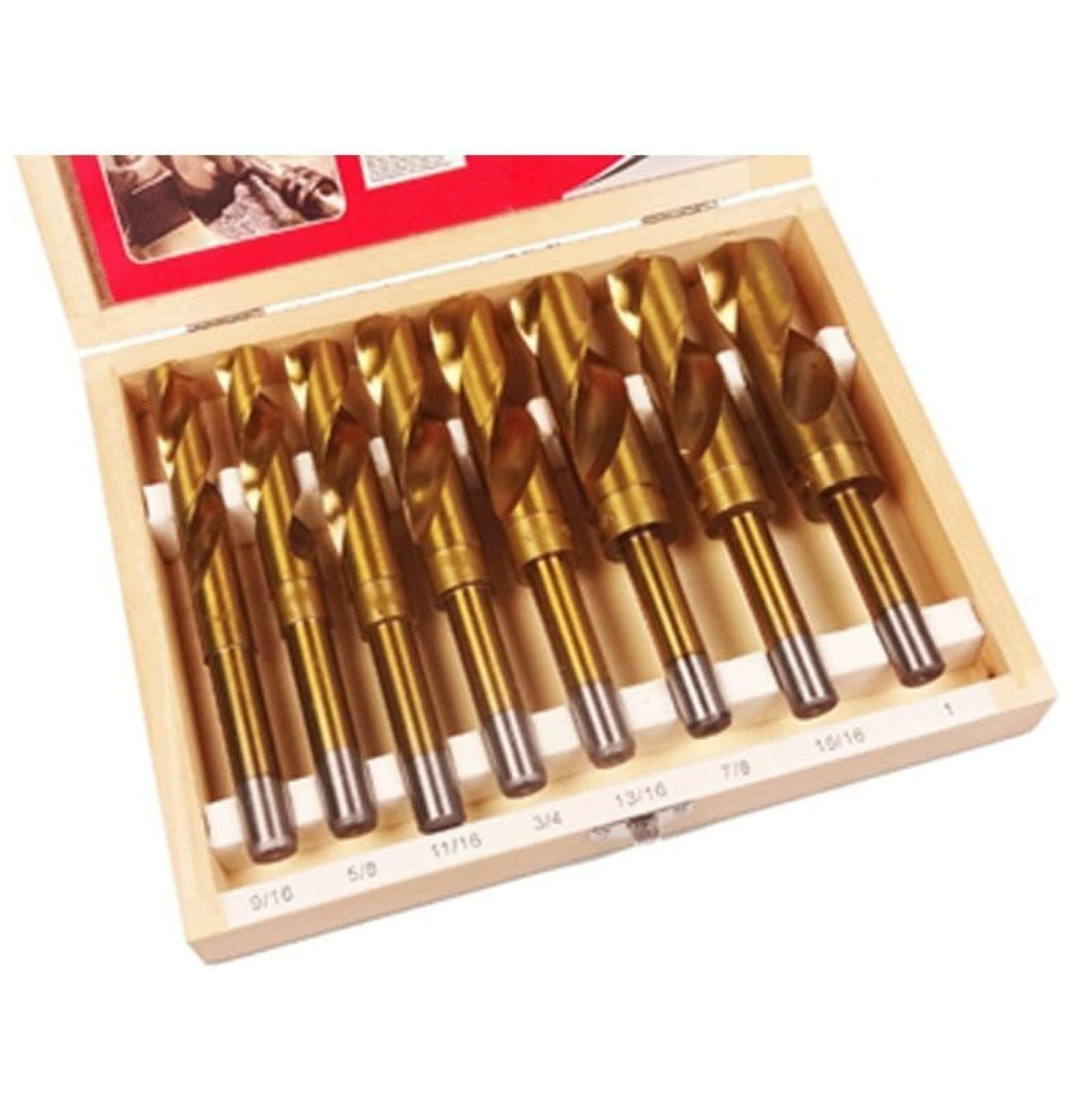 Tools 8 Pc Titanium Silver & Deming Power Drill Bit Set Drilling 9/16 ...