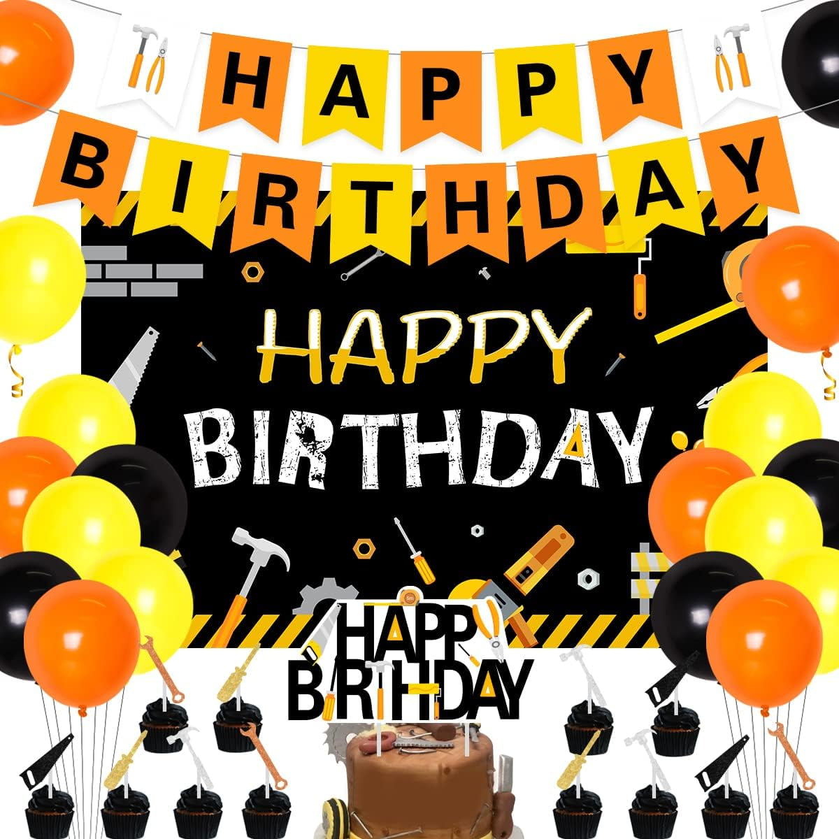 Tools Birthday Party Decorations for Boys Man, Tools Happy Birthday ...