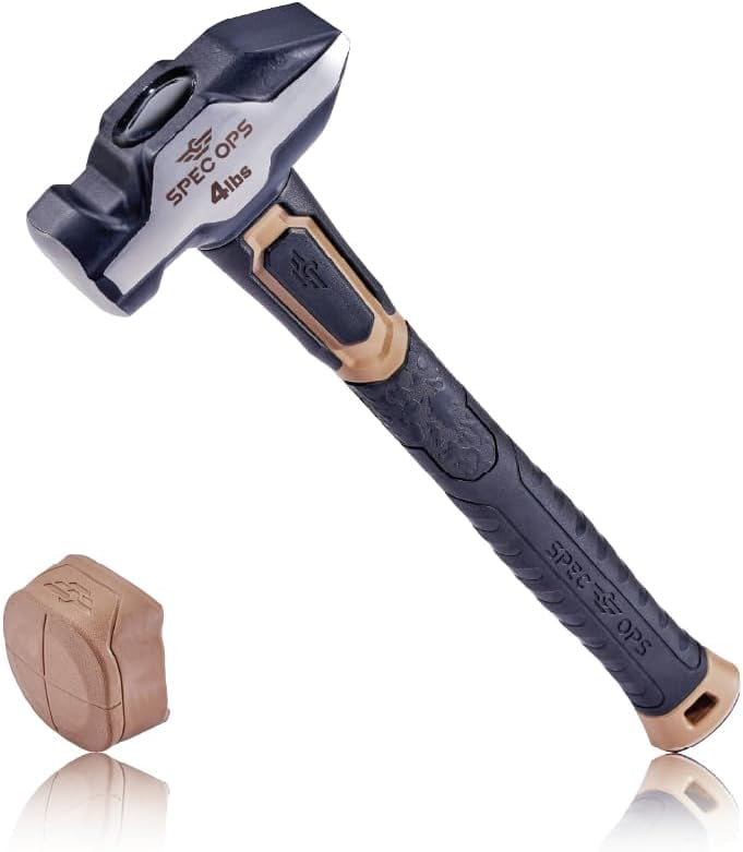Tools Blacksmith Hammer, 4 lb Sledge hammer with Removable Soft Mallet ...