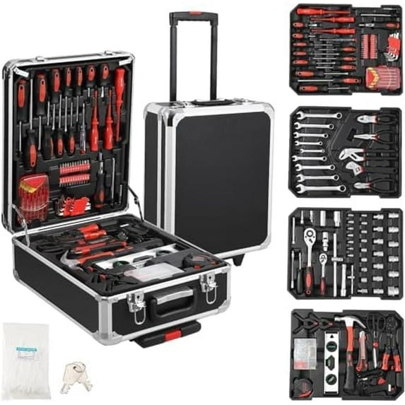 Tools Box Set,800 Piece Aluminum Trolley Case Tool Kit Mechanic Tool ...