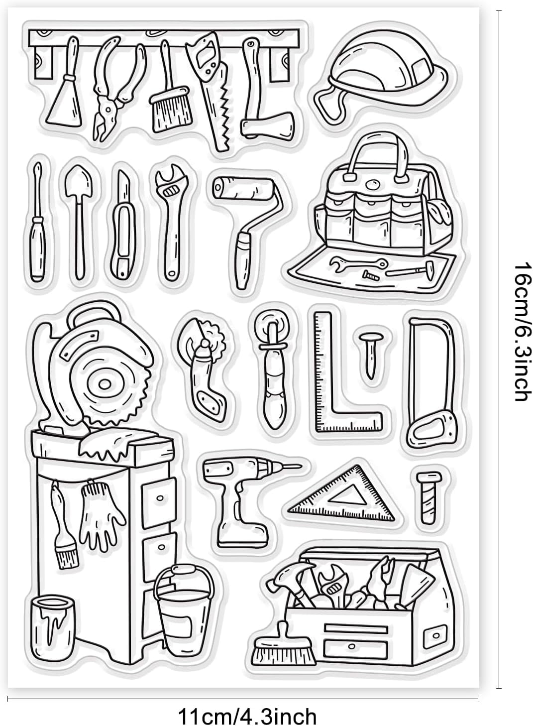 Tools Clear Stamps Tool Box Silicone Rubber Stamp Film Frame ...