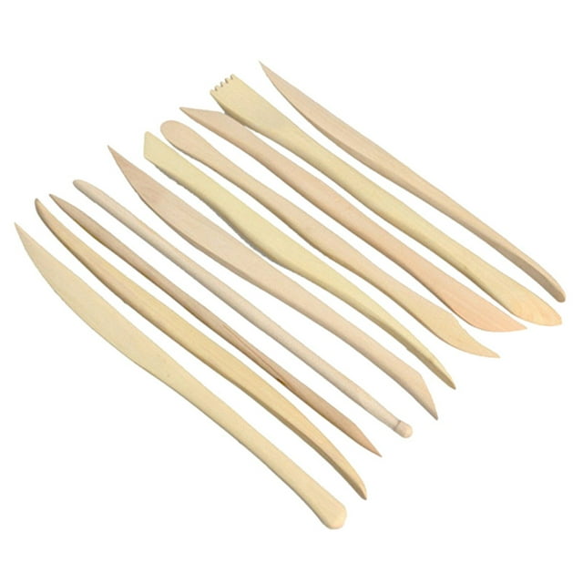 Tools Clearance!!!JIYIN 10 Piece Wooden Clay Sculpting Tool 6'' Double Ended Ceramic Wooden Clay ...