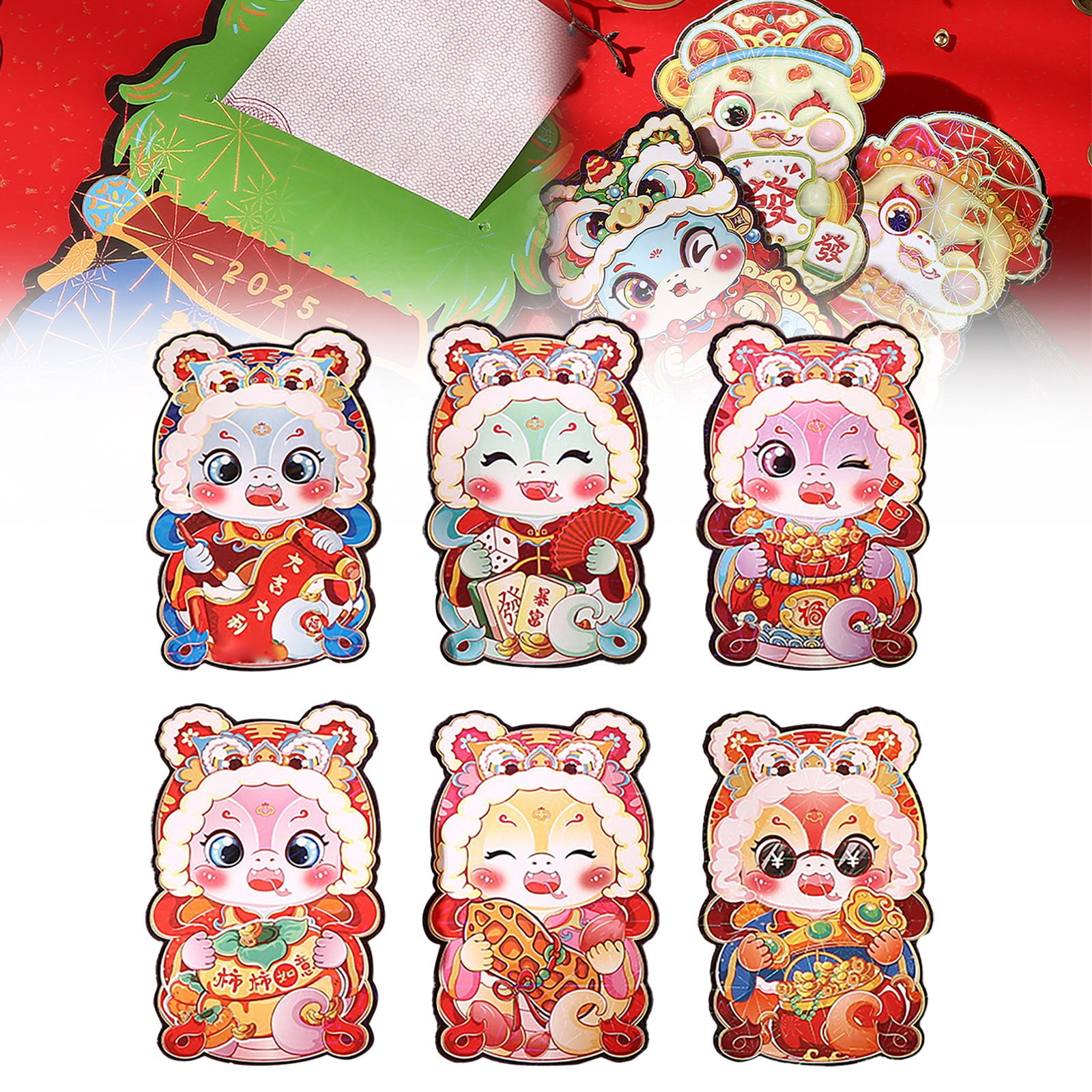 Tools Clearance Sale, Snake Year Laser Shaped Red Packet Bag Ba 6Pcs ...