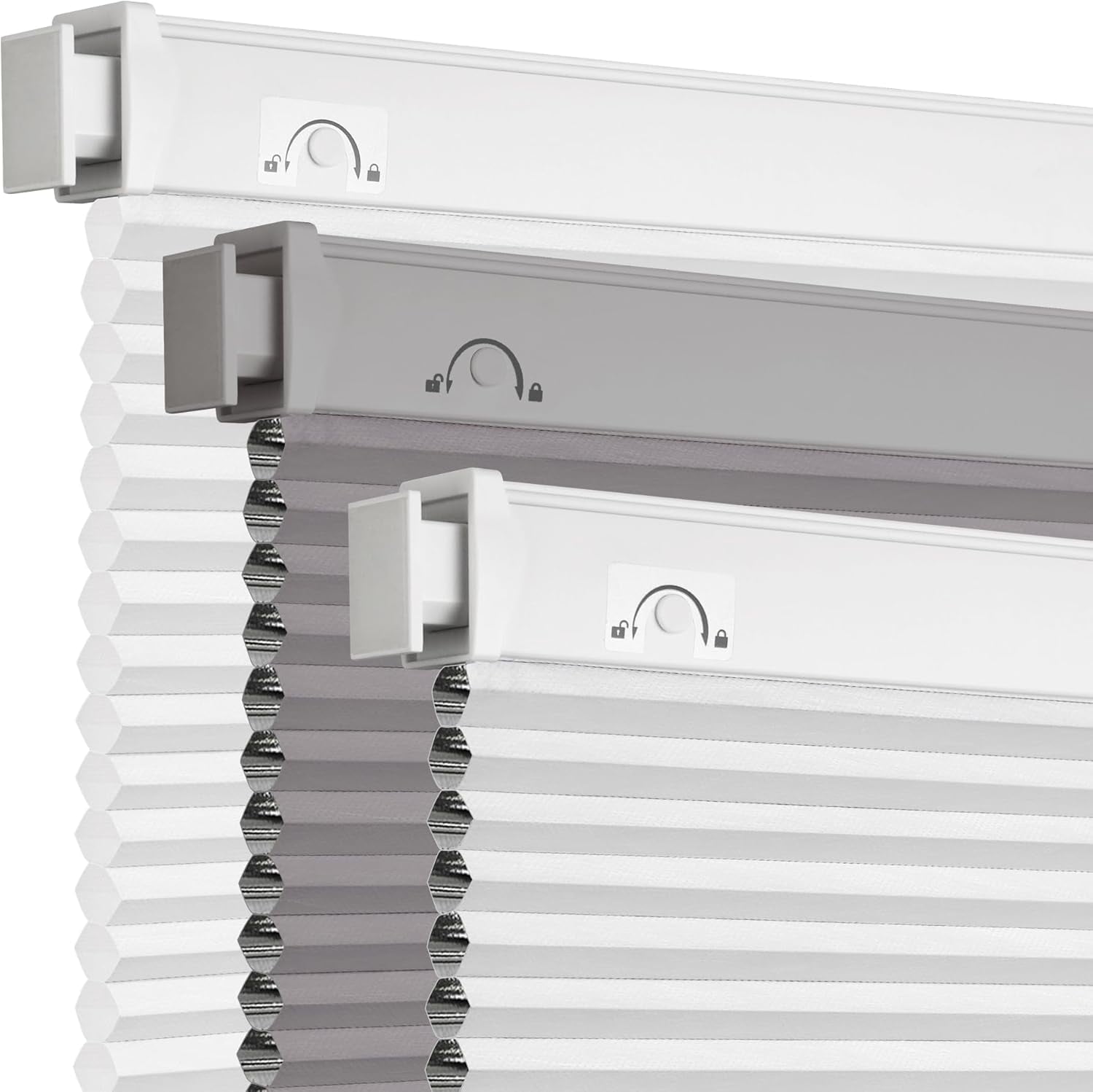 No Tools No Drill Cordless Cellular Shades,40" W x 64" H,Blackout ...