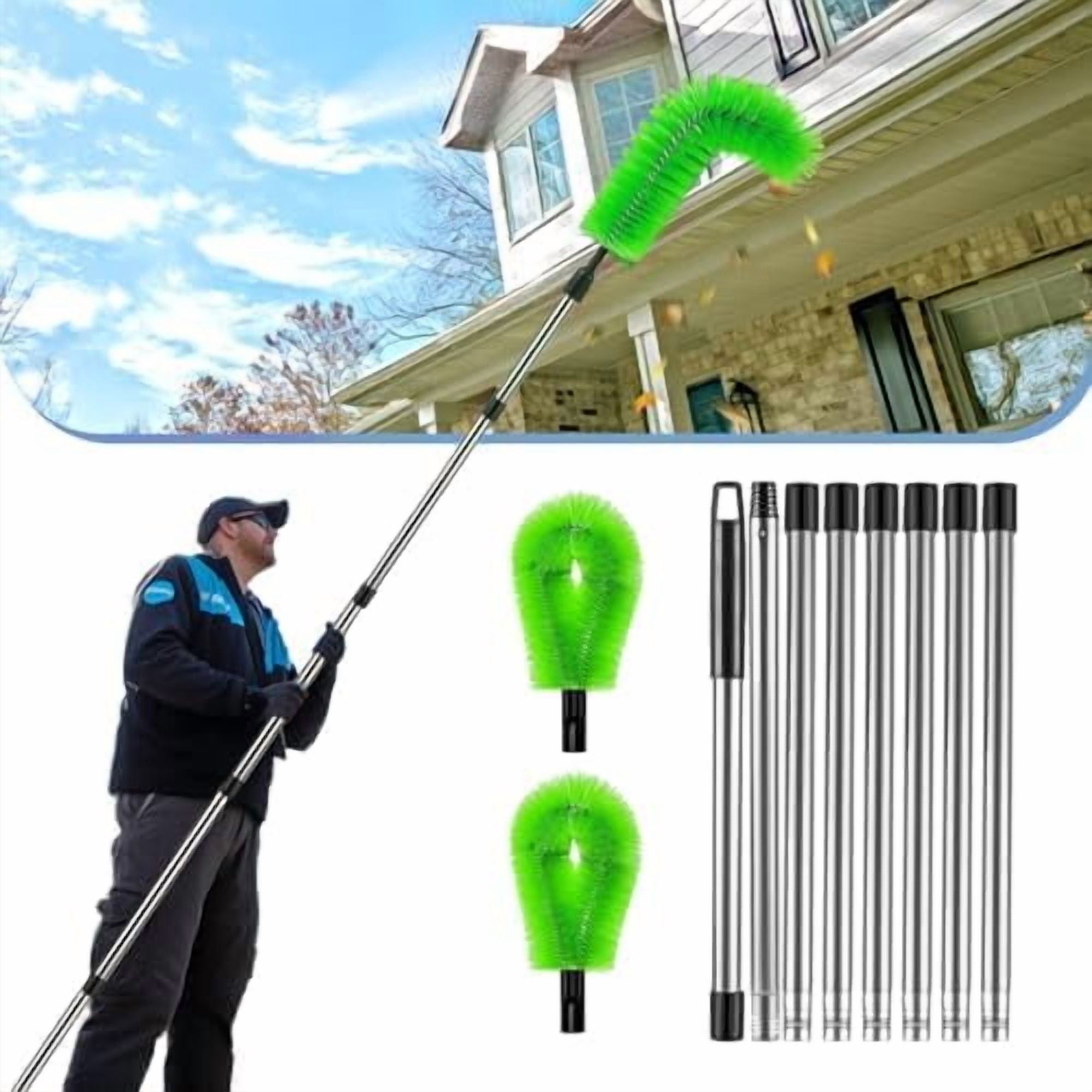 Tools from Ground - 10.5FT Long Adjustable gutter Cleaner & Brush, No ...