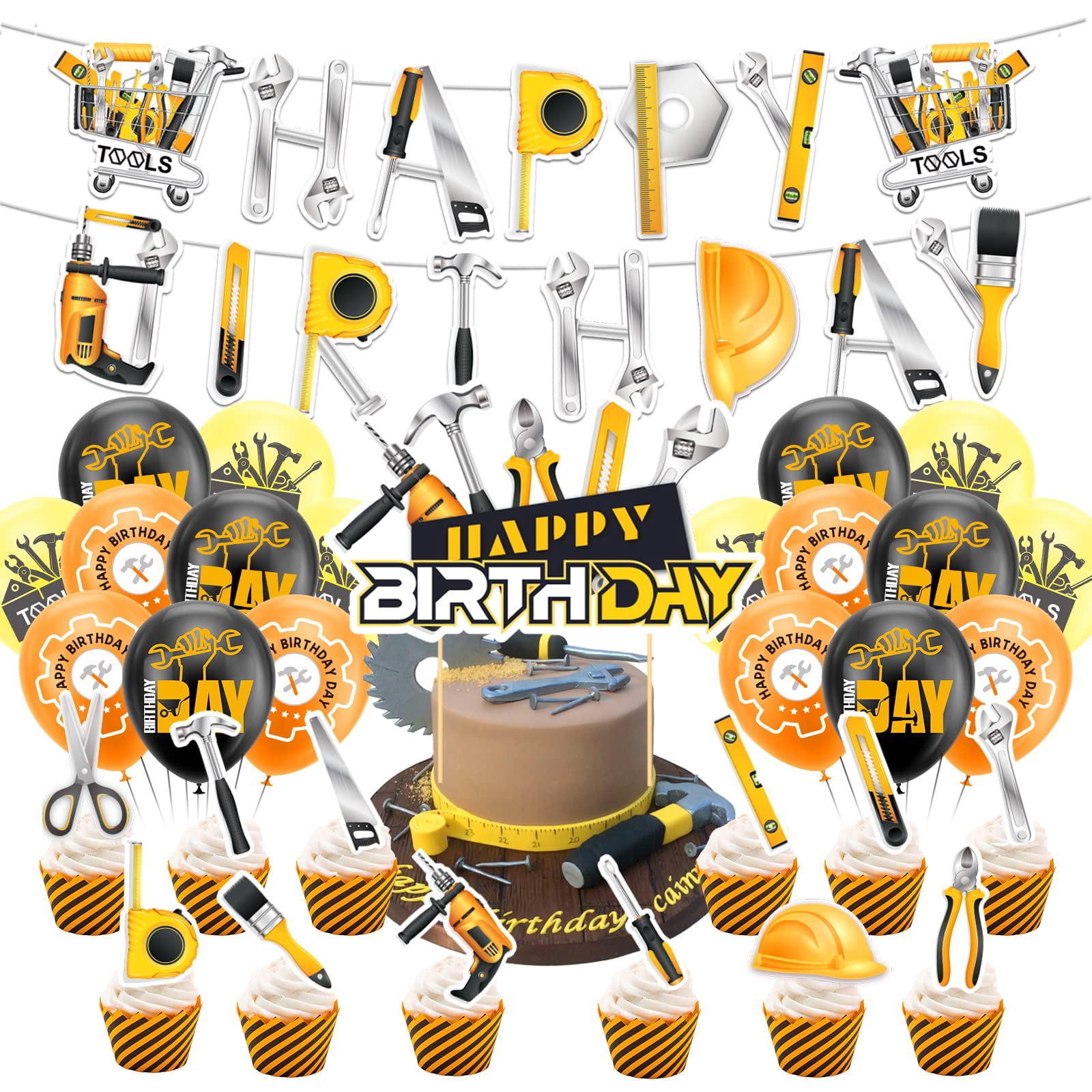Tools Party Decorations CORNET Tools Birthday Party Supplies Includes ...
