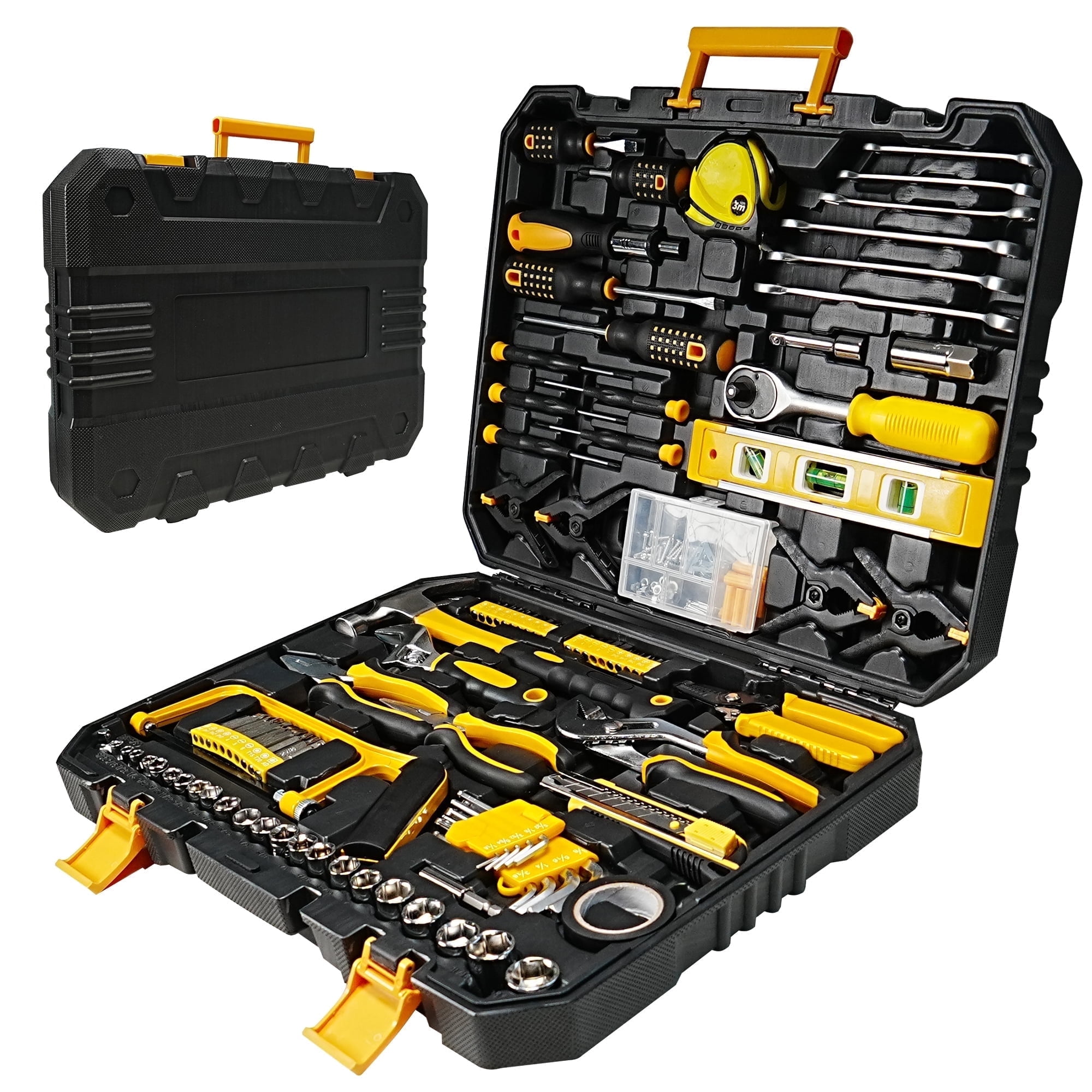 168-Piece Tool Kit in Toolbox Storage Case, Multi-Purpose Automotive ...