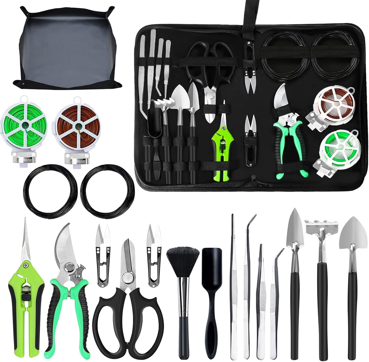 Tools Set, 20 Pcs Gardening Succulent Tree Indoor Beginner Tool Kit, Include 262 Feet Bonsai ...