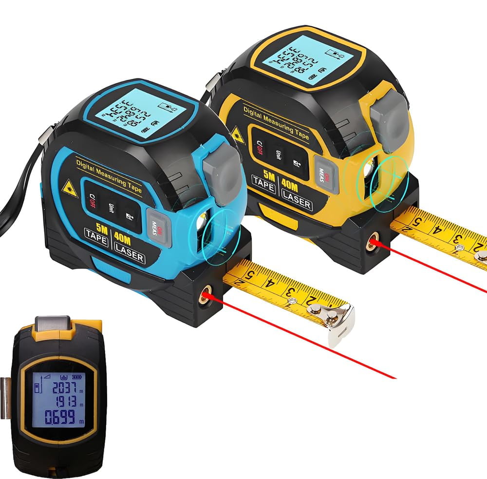 Tools Tape Measure 3in-1 Laser Digital Measuring Tape Ruler-LCD ...