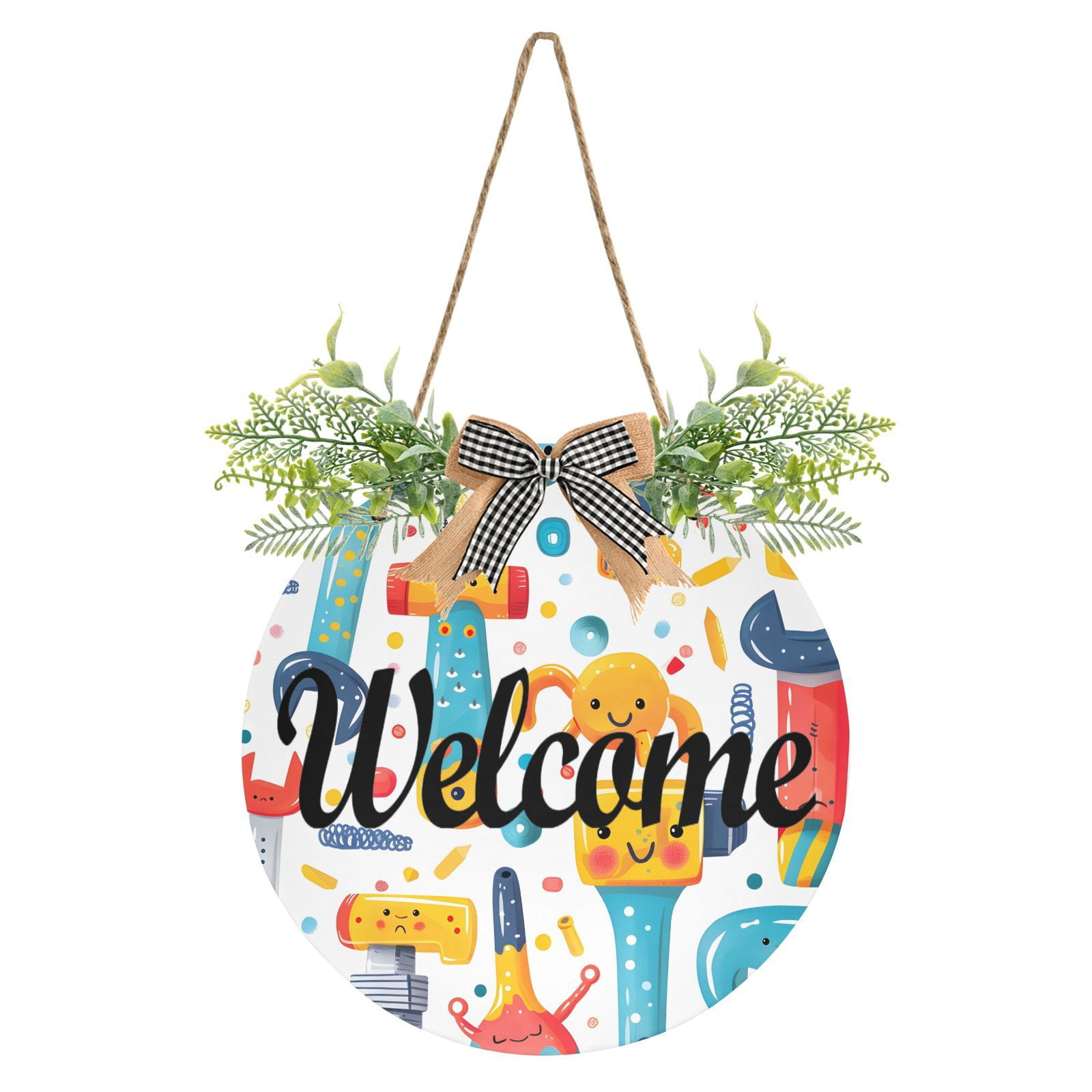 Tools Welcome Sign for Front Door Wreath Door Sign for Farmhouse Porch ...