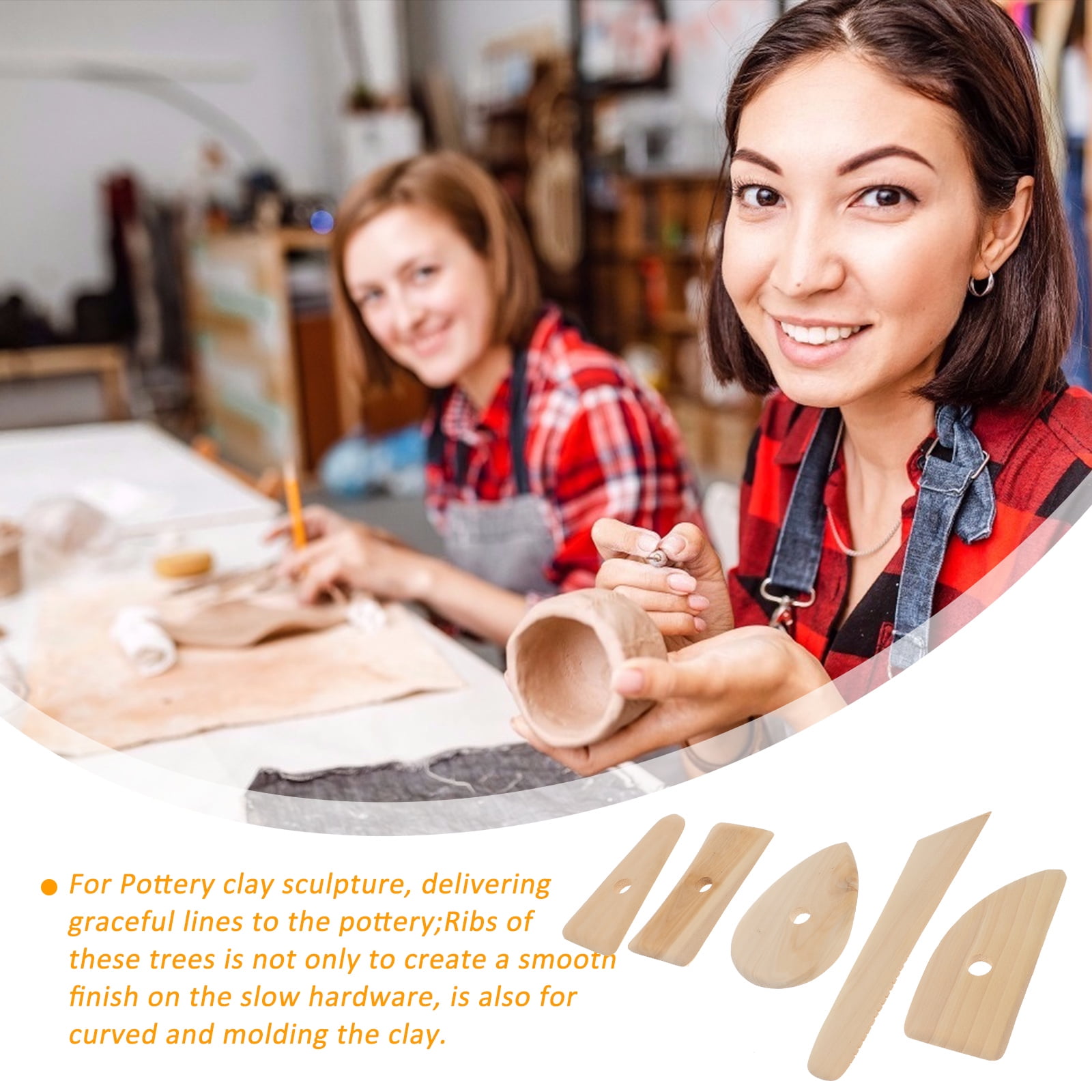 Tools Wood Wooden Pottery Ceramic Molding Sculpture Tool Clay Sculpting ...