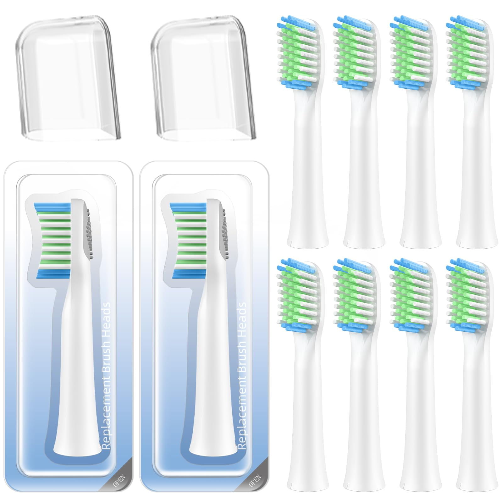 Toolsy 10 Pack Toothbrush Replacement Heads Compatible with Bitvae D2 ...