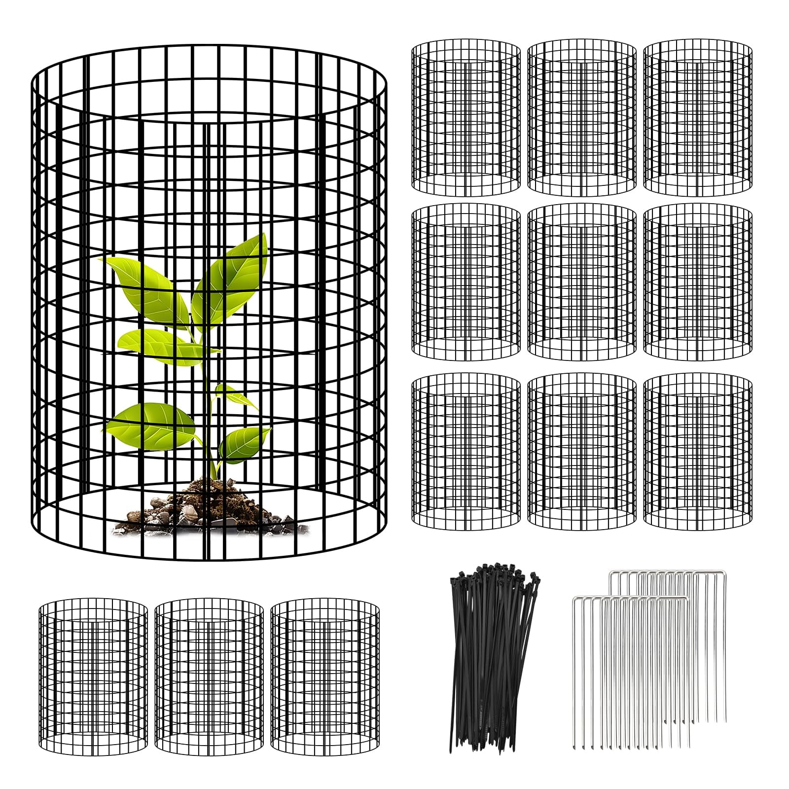 Toolterritary 10 Pack Plant Protectors from Animals, 12" H X 16" D ...