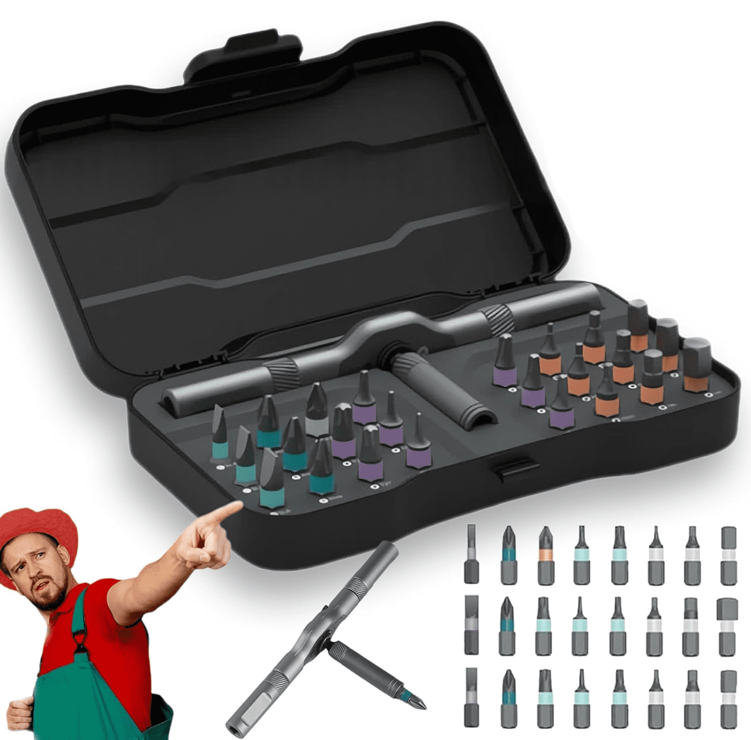 Tooltidylife 24 in 1 Magnetic Ratchet Screwdriver Set, Velocitybe 24 in ...