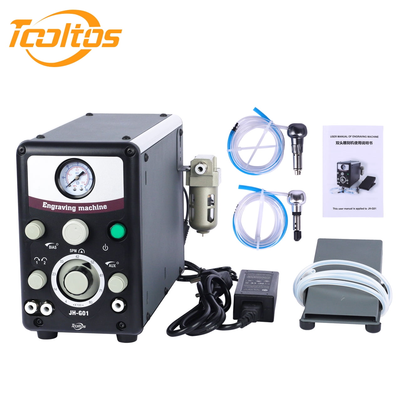 Tooltos Double-Head Pneumatic Jewelry Engraving Machine - Walmart.com