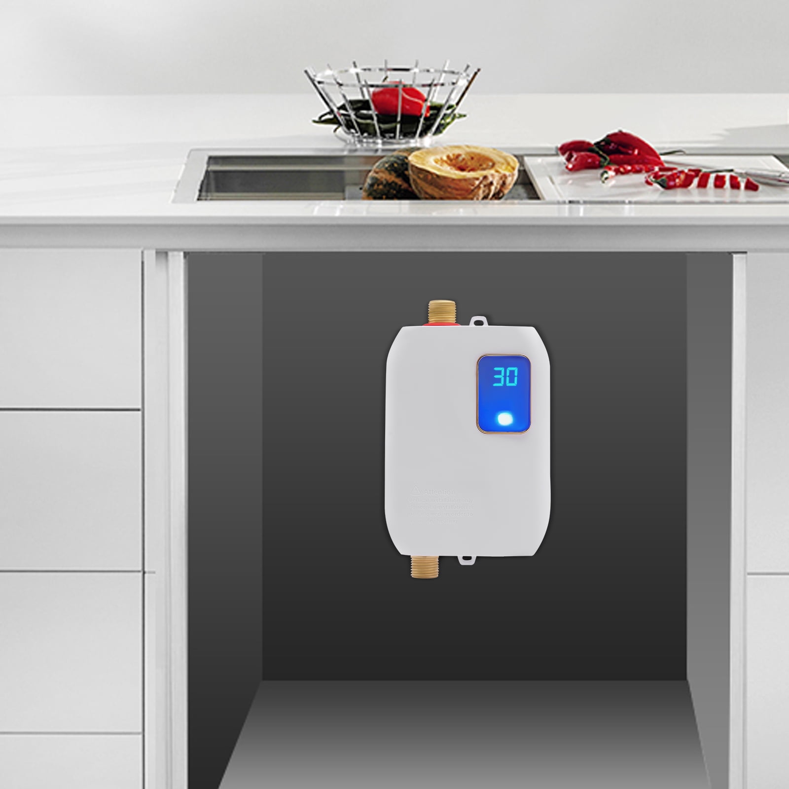 Toolven 3000W Electric Water Heater – Instant Hot Water in 3-5 Seconds ...