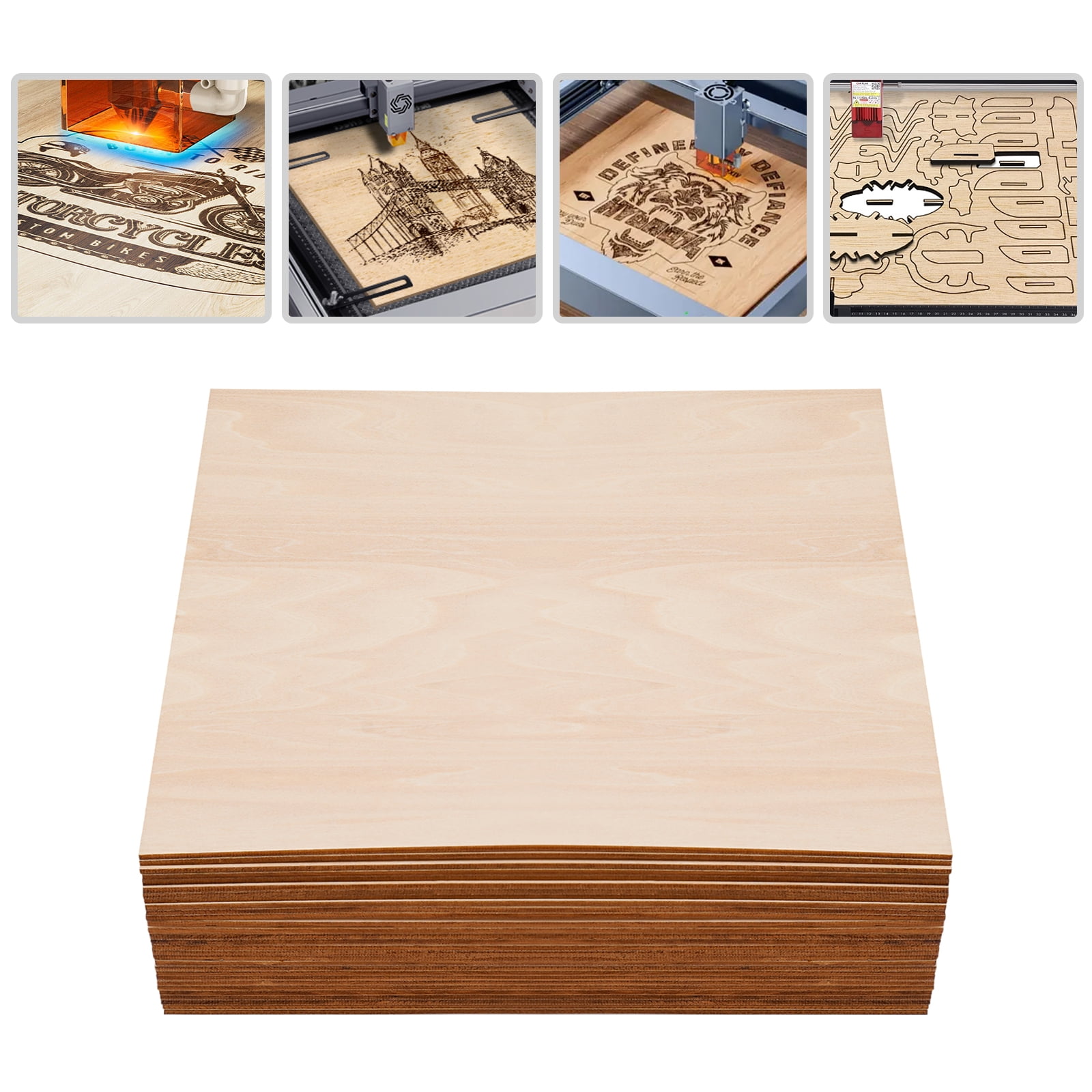 Toolven 30pc 3mm Basswood Sheets Thin Unfinished Wood Boards Crafts ...