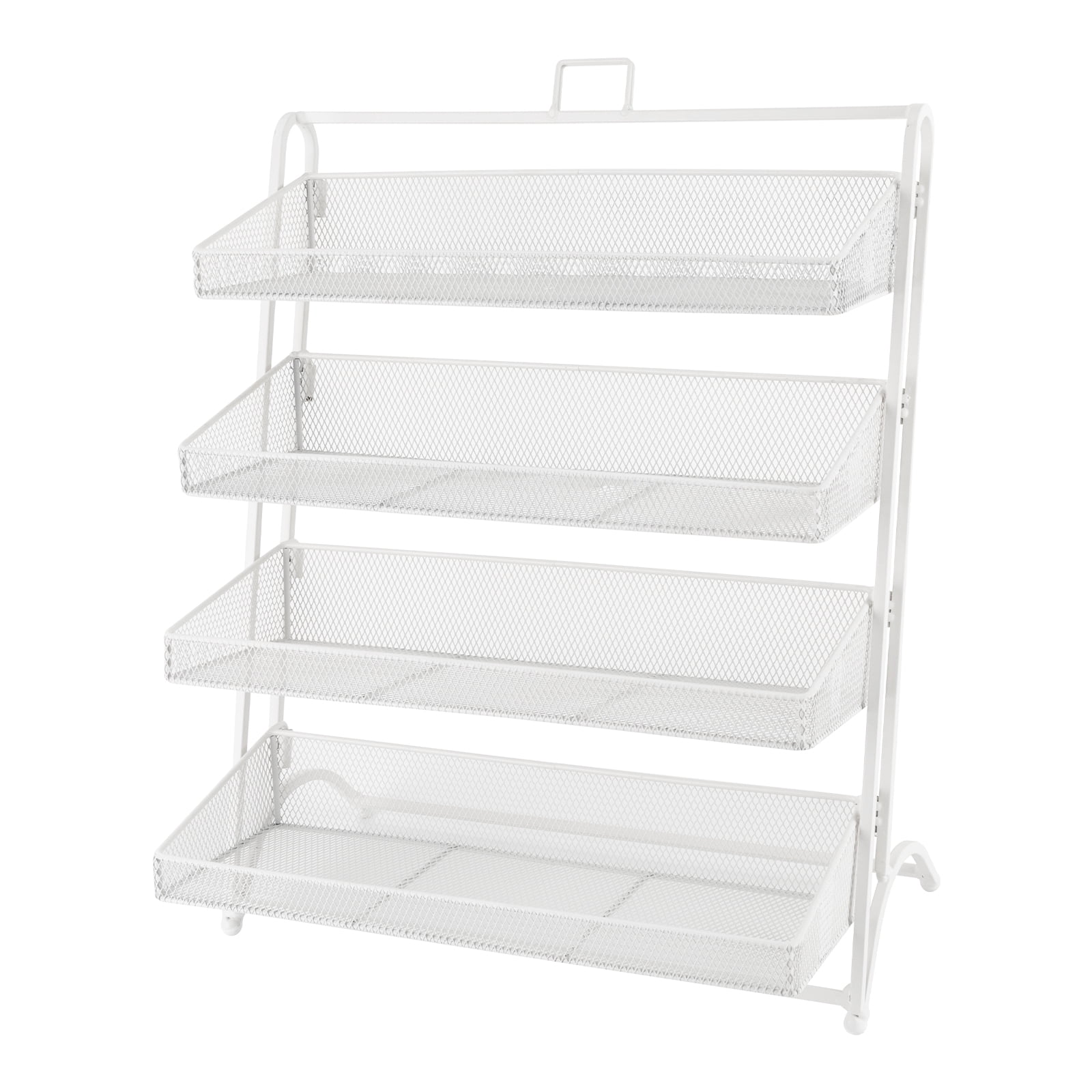 Toolven 4 Tiers White Retail Store Candy Display Rack Shelving Snack ...