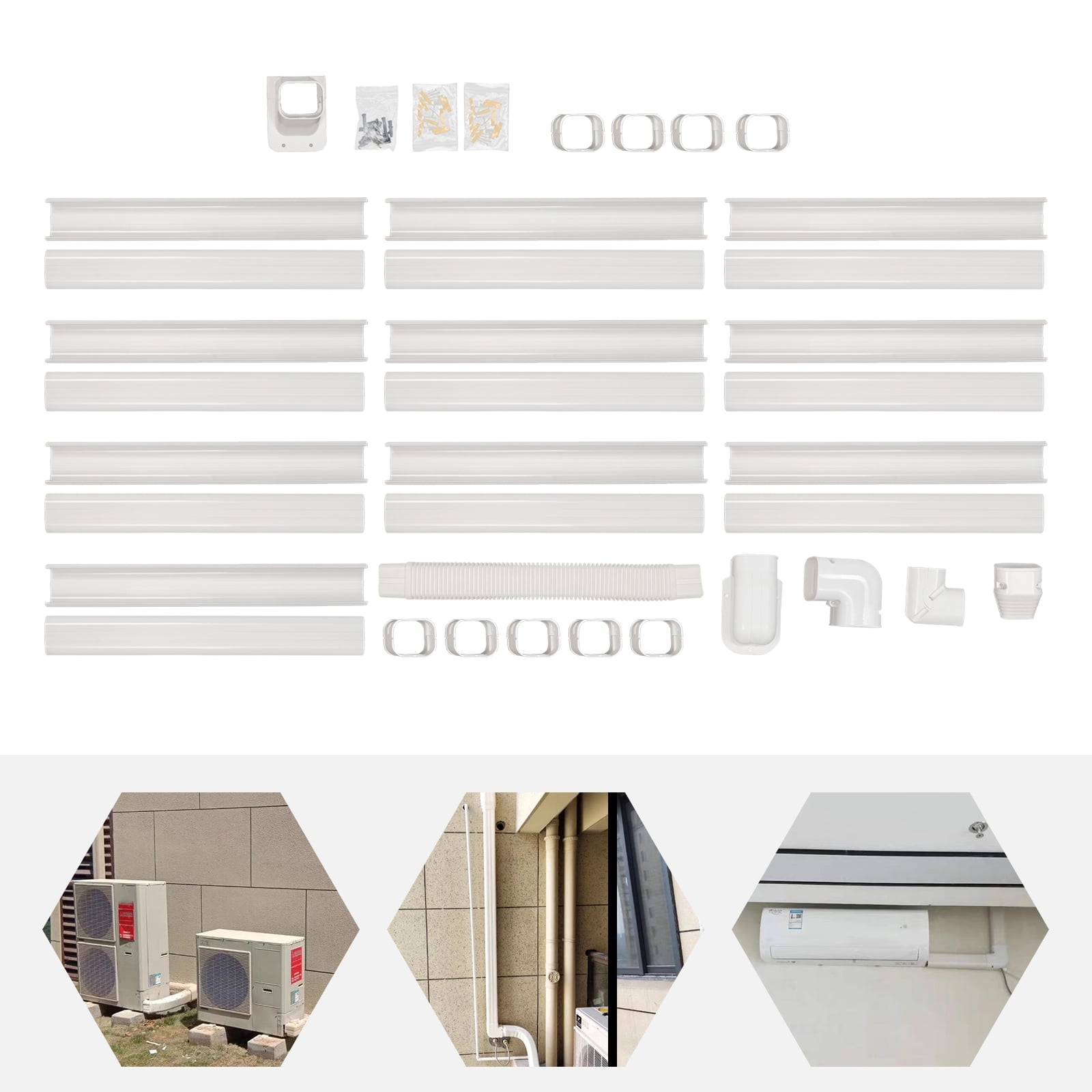 Toolven Air Conditioners Line Cover with PVC and ABS, Energy-Saving ...