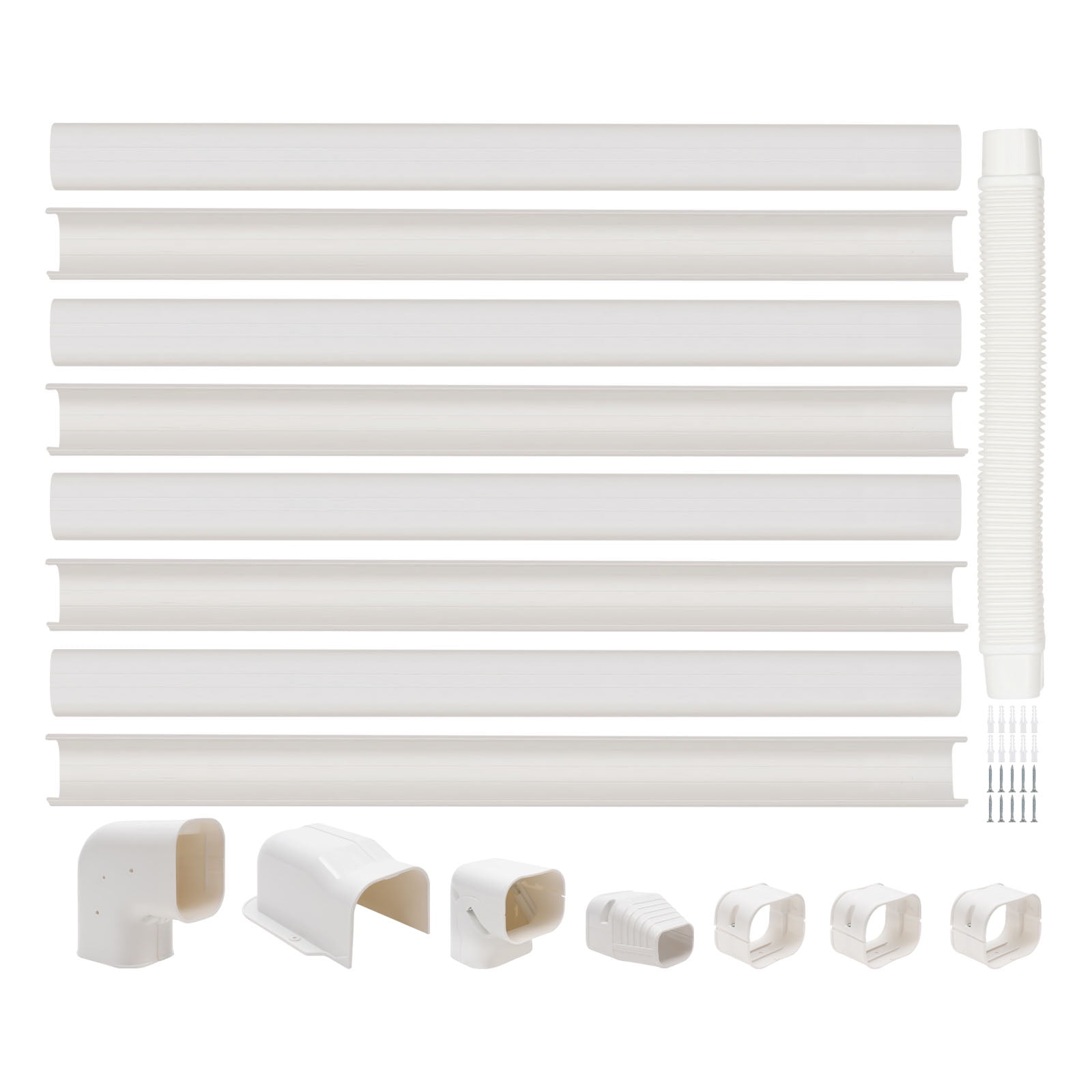 Toolven Complete Air Conditioners Line Cover Kit with PVC Ducts ...