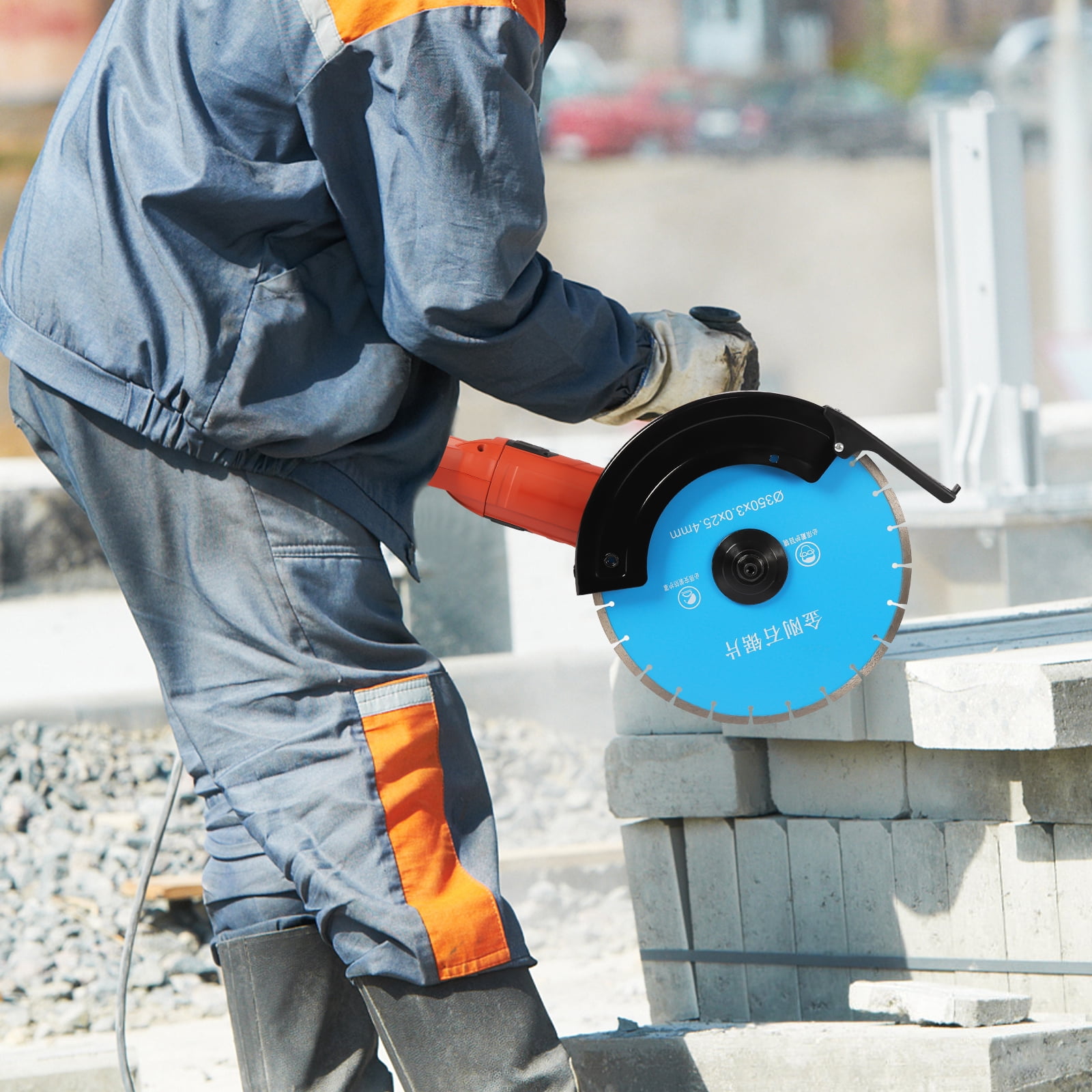 Toolven Electric concrete saw, wet/dry disc saw cutting machine, 3000W ...